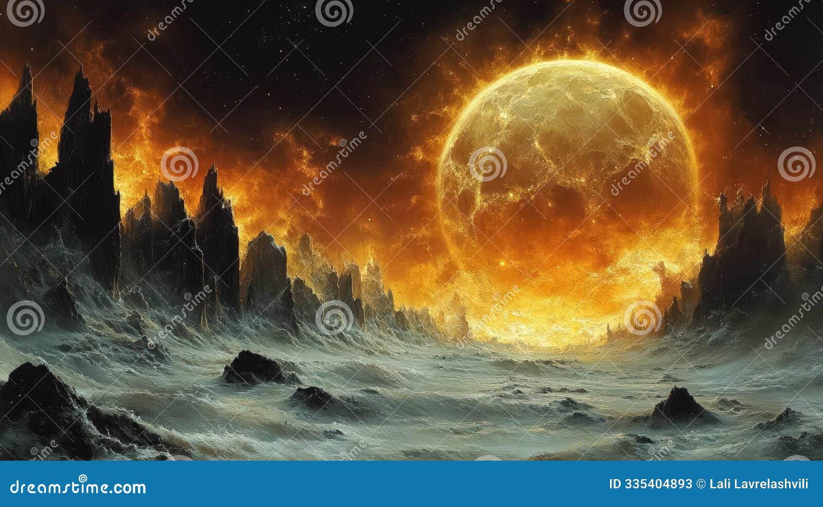 At the Edge of Universe. Surreal Mystical Fantasy Artwork Stock ...