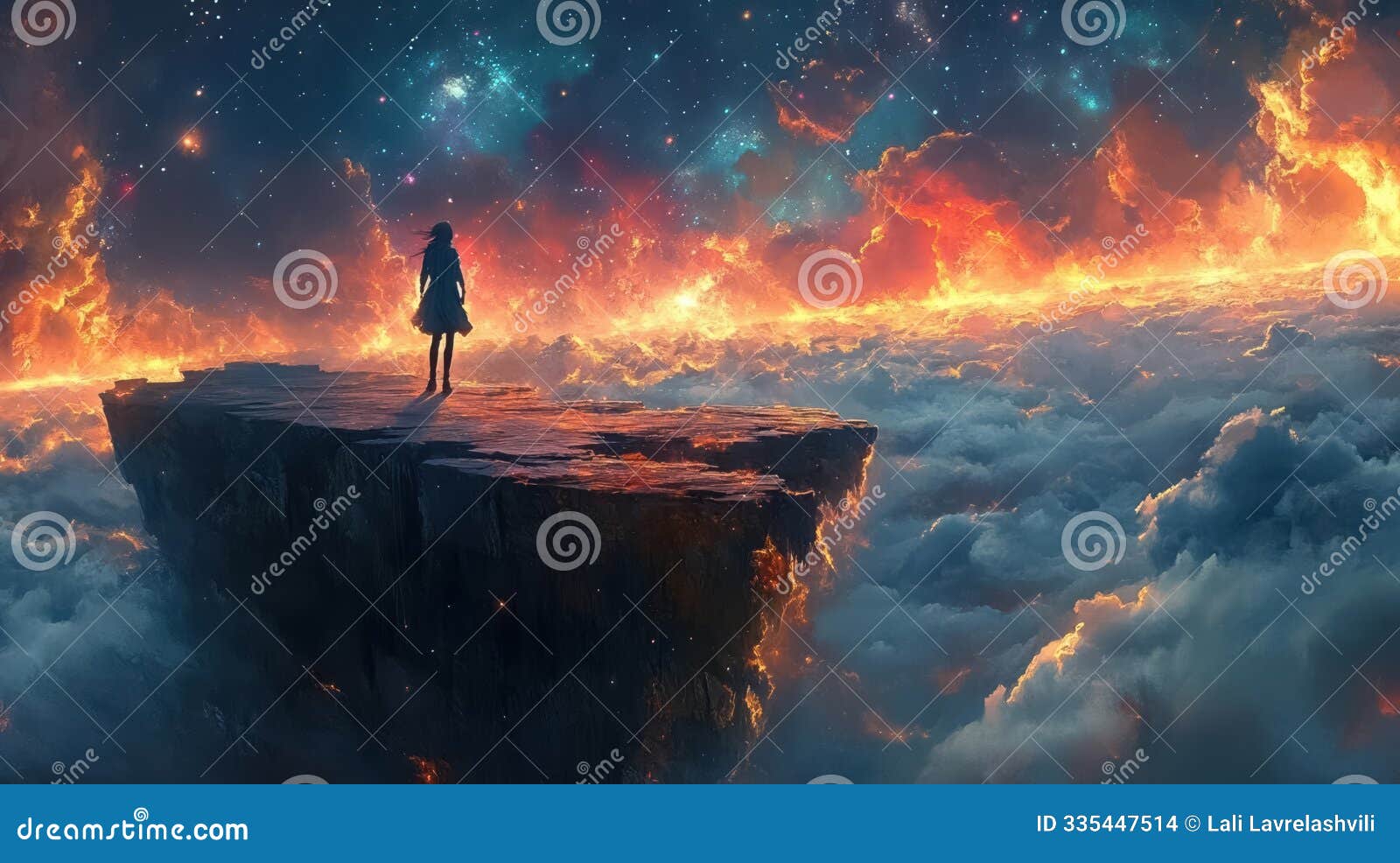 At the Edge of Universe. Surreal Mystical Fantasy Artwork Stock ...