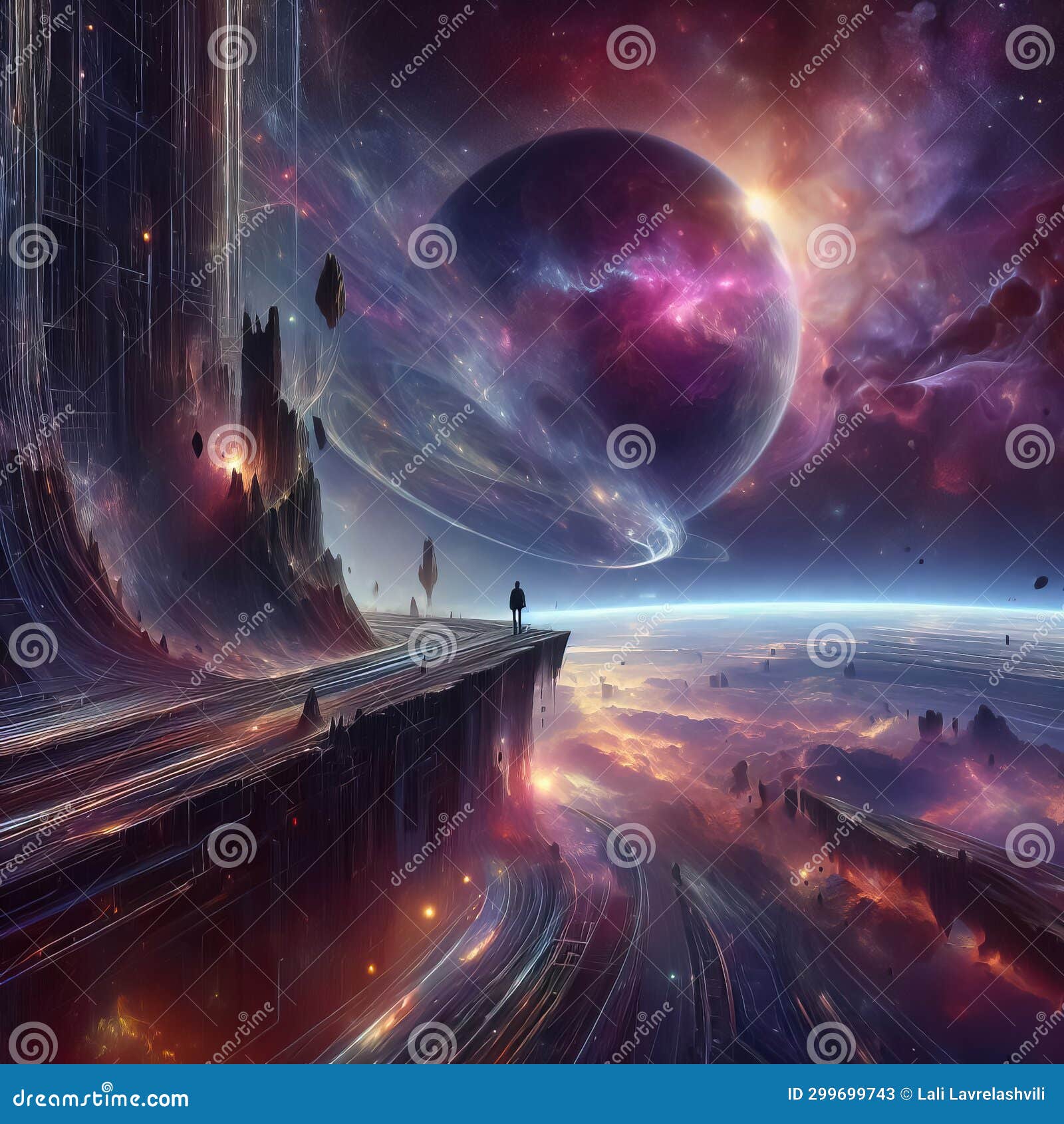 At the Edge of Universe. Surreal Mystical Fantasy Artwork Stock ...