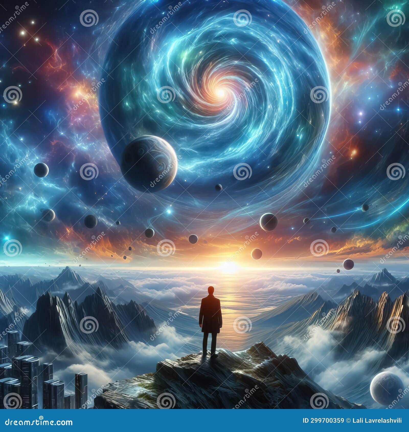 At the Edge of Universe. Surreal Mystical Fantasy Artwork Stock ...