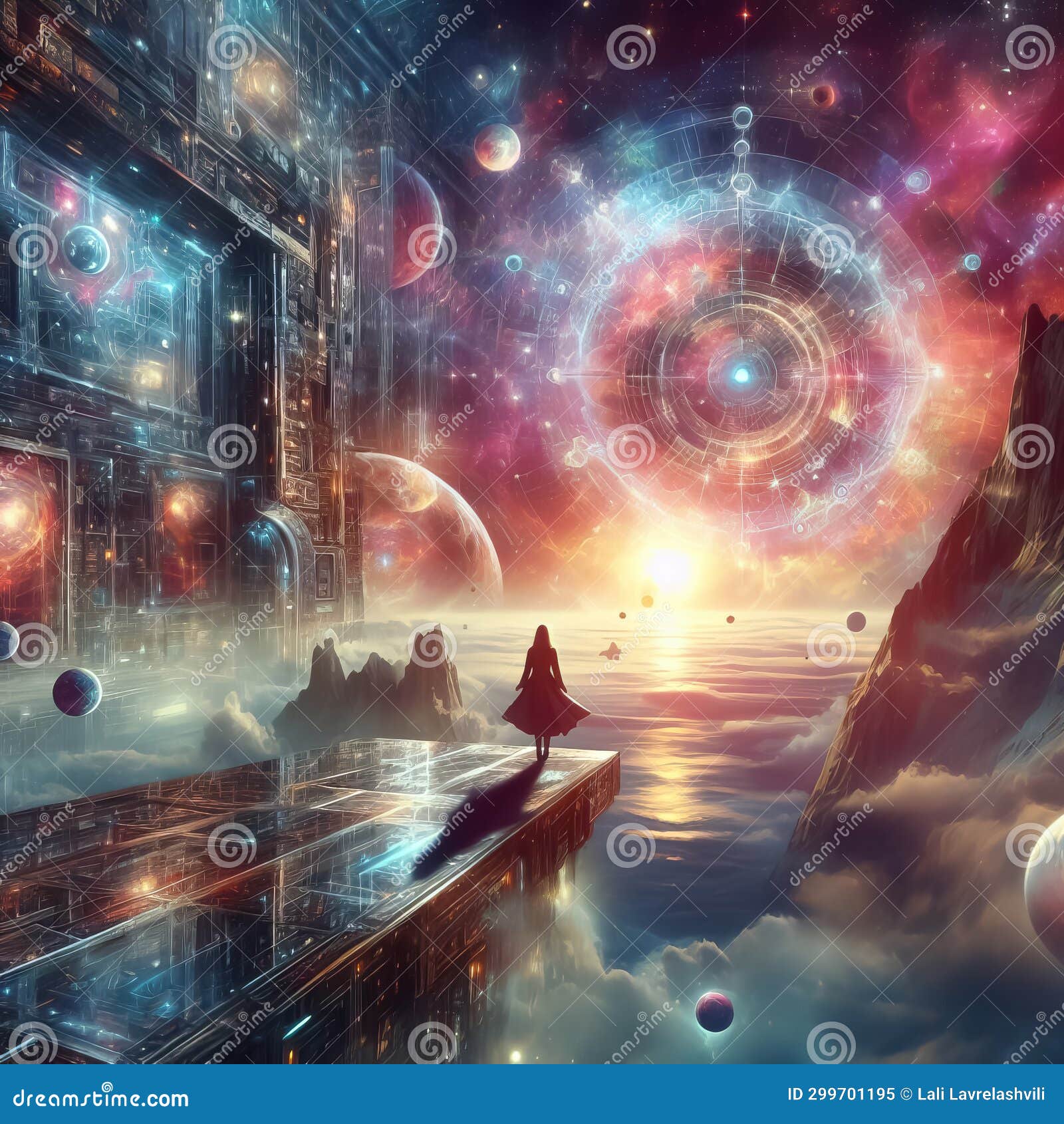 At the Edge of Universe. Surreal Mystical Fantasy Artwork Stock ...