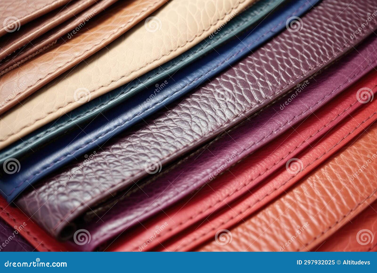 Edge View of Stacked Leather Pieces Stock Illustration - Illustration ...