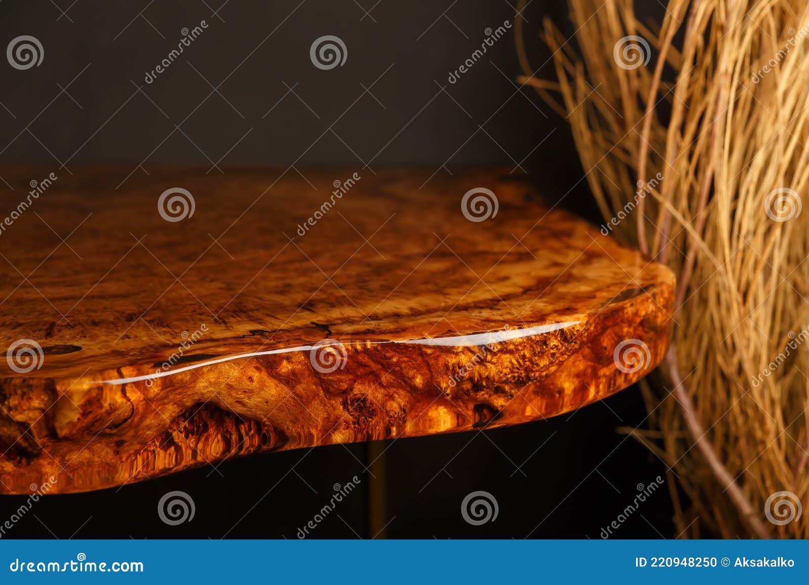 The Edge of Wooden Stylish Table Stock Photo - Image of decorative ...