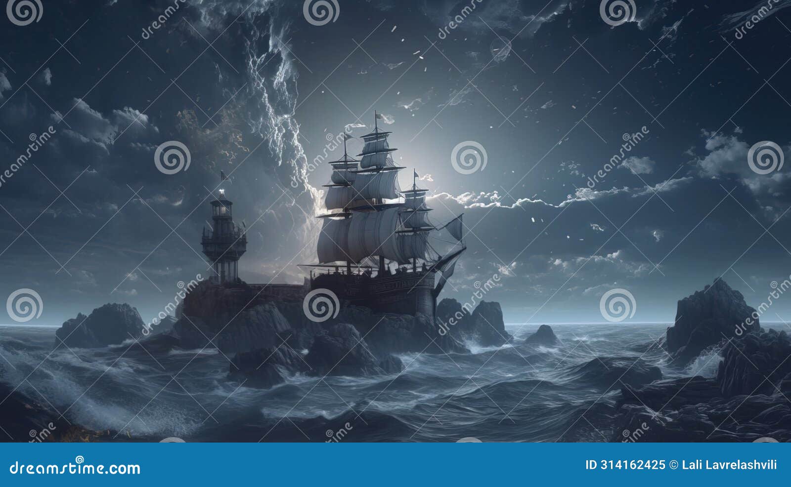 At the Edge of the World. Surreal Mystical Fantasy Artwork Stock ...