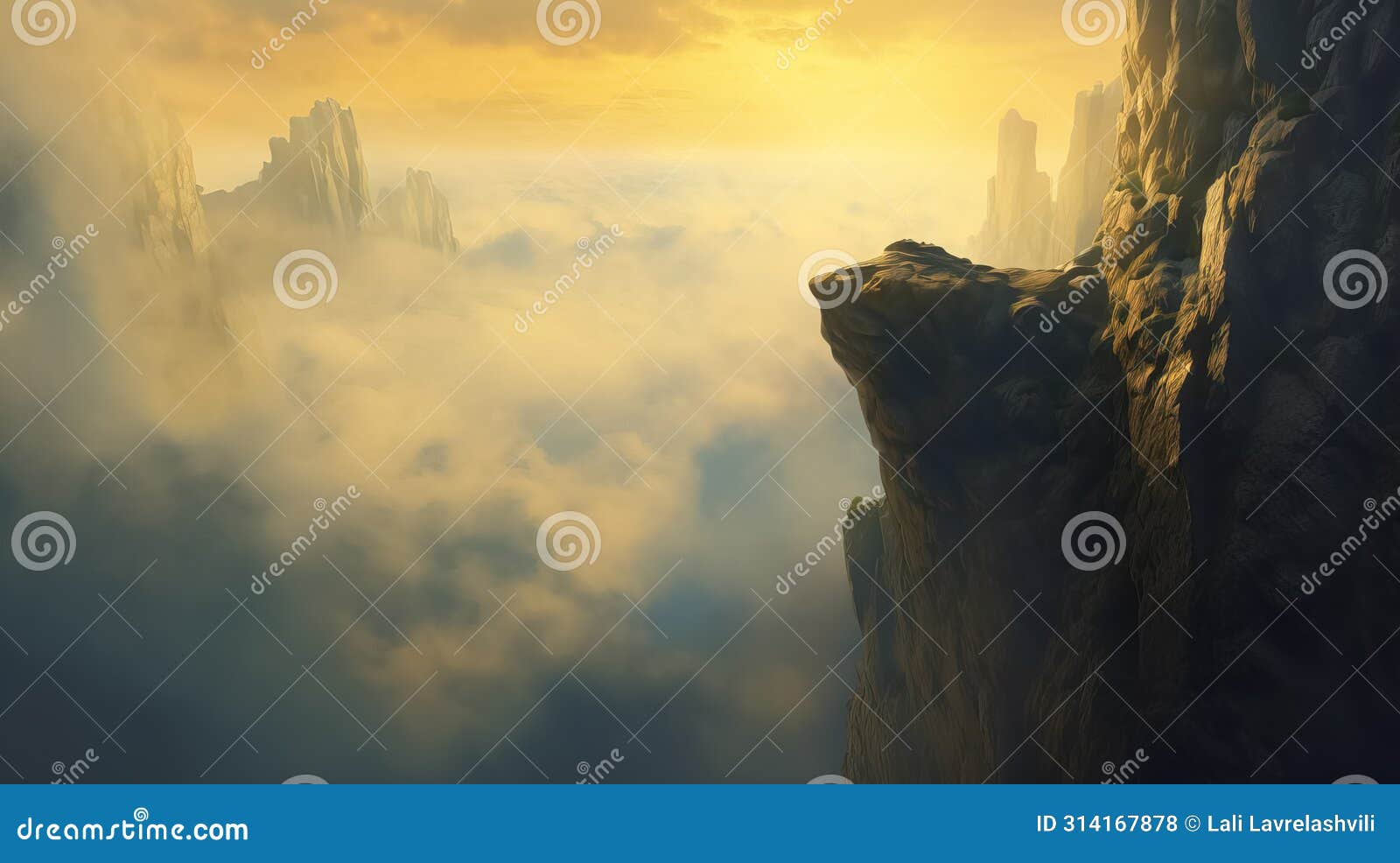 At the Edge of the World. Surreal Mystical Fantasy Artwork Stock ...