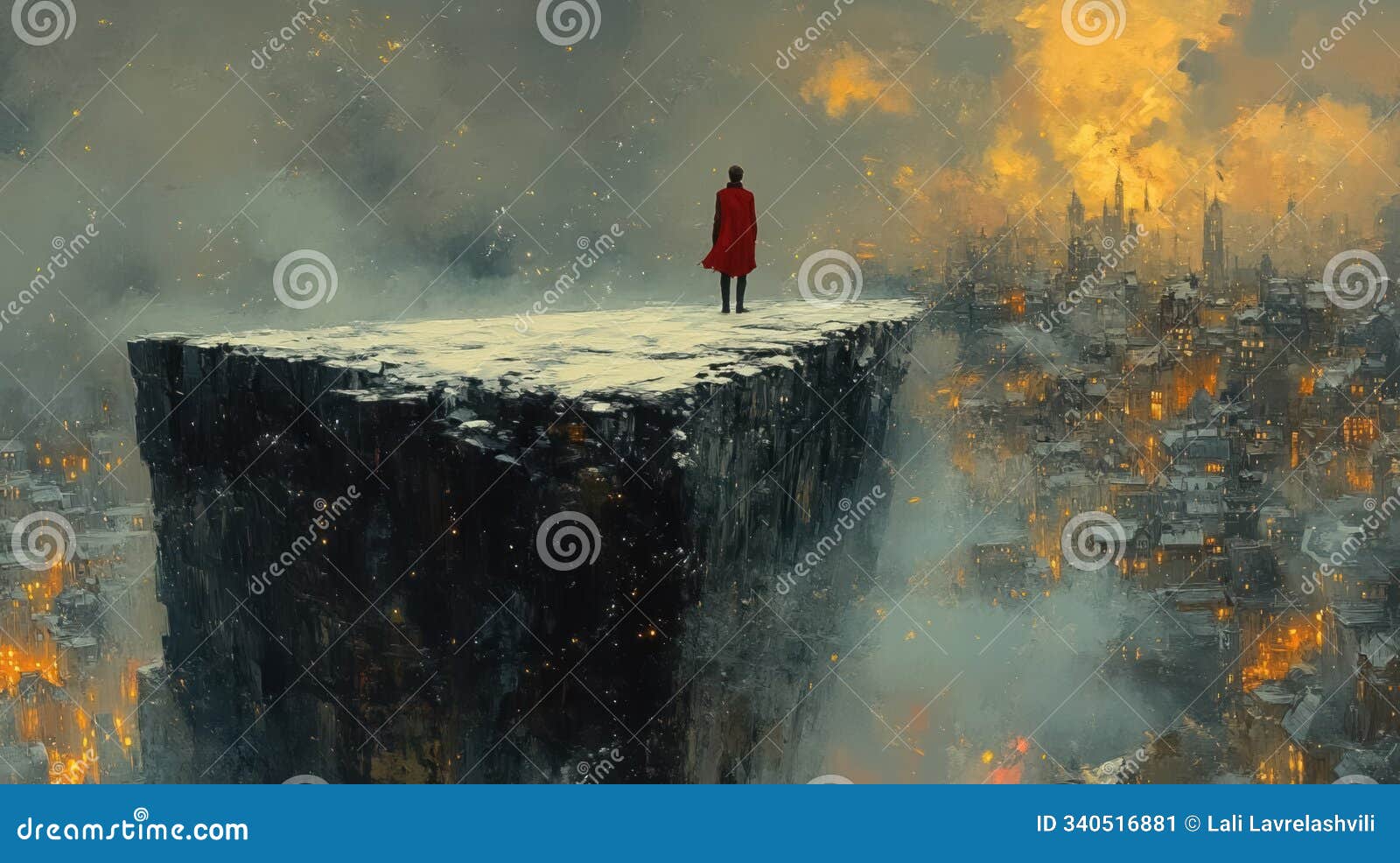 At the Edge of the World. Surreal Mystical Fantasy Artwork Stock ...