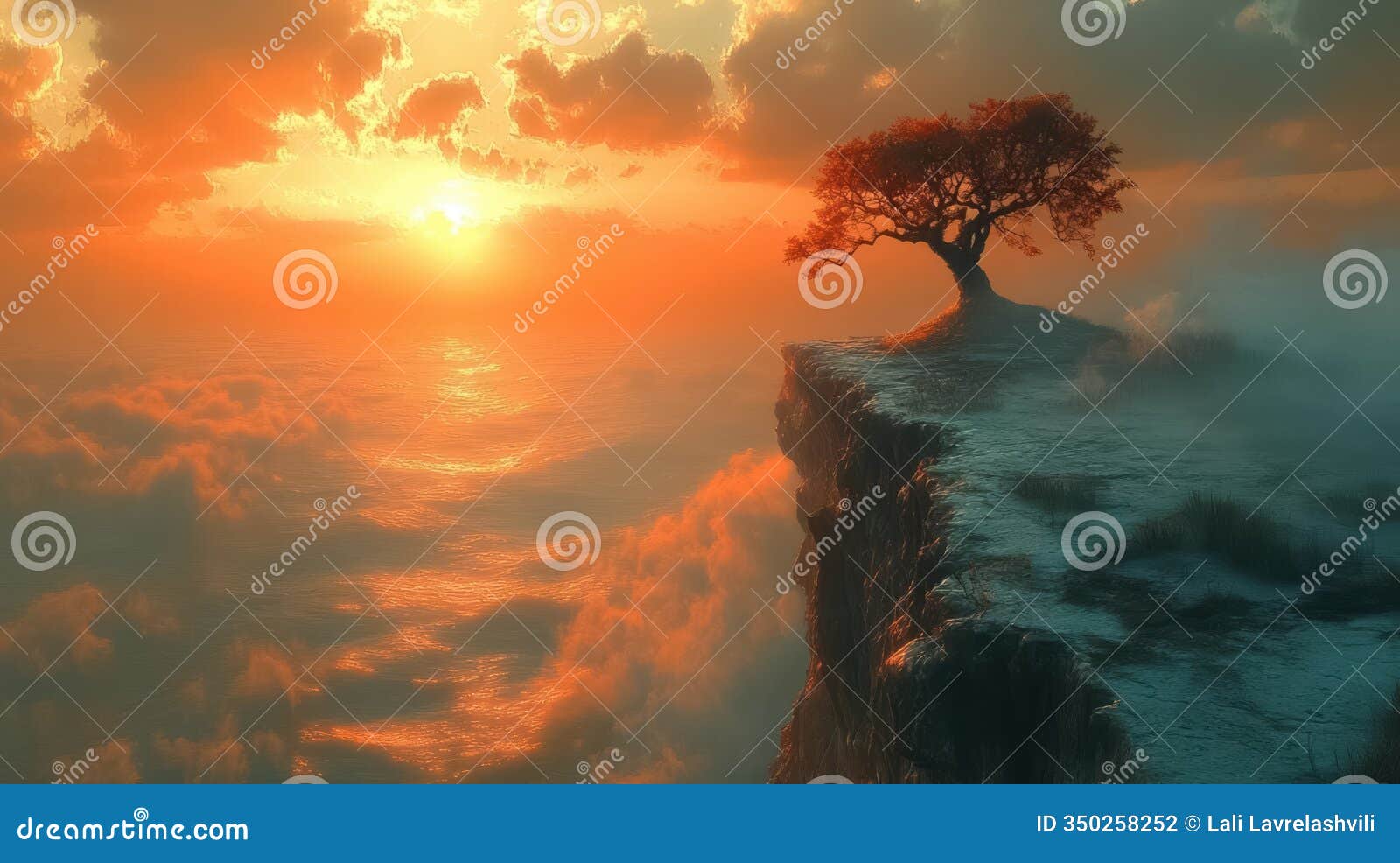 At the Edge of the World. Surreal Mystical Fantasy Artwork Stock ...