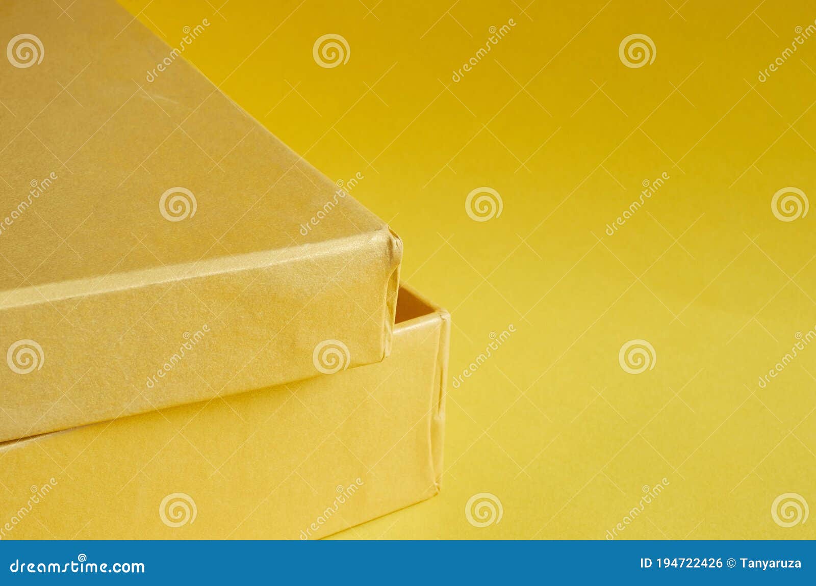 Edge of a Yellow Cardboard Box on Yellow Background Stock Photo - Image ...