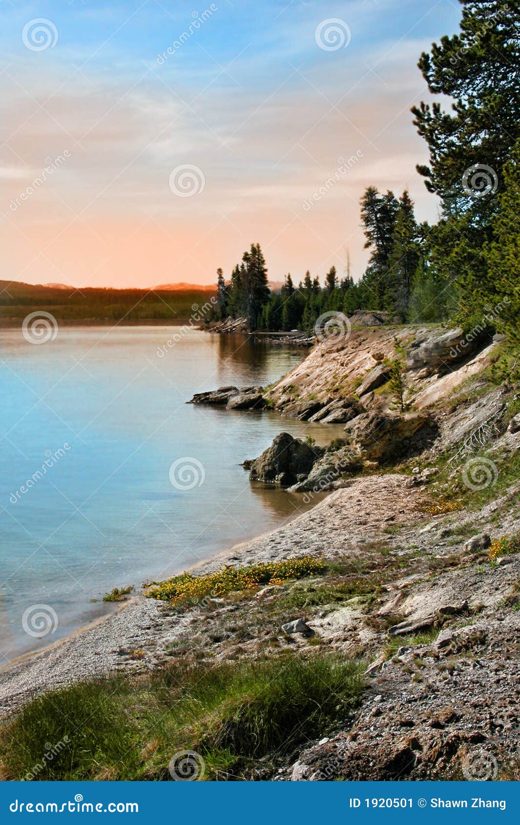 Yellowstone Lake Of Yellowstone Park Royalty-Free Stock Photography ...
