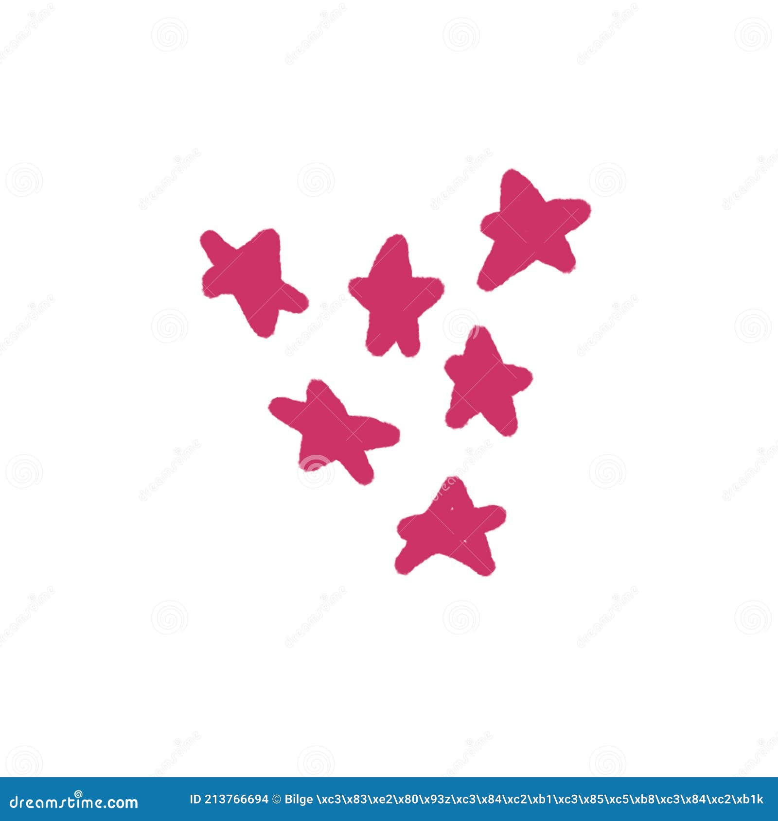 5 Edged Star in Red with White Background Stock Illustration ...