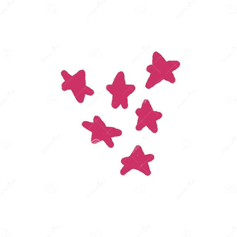 5 Edged Star in Red with White Background Stock Illustration ...