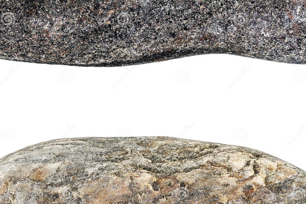 Edges of Two Pebbles Isolated on White Background Stock Photo - Image ...