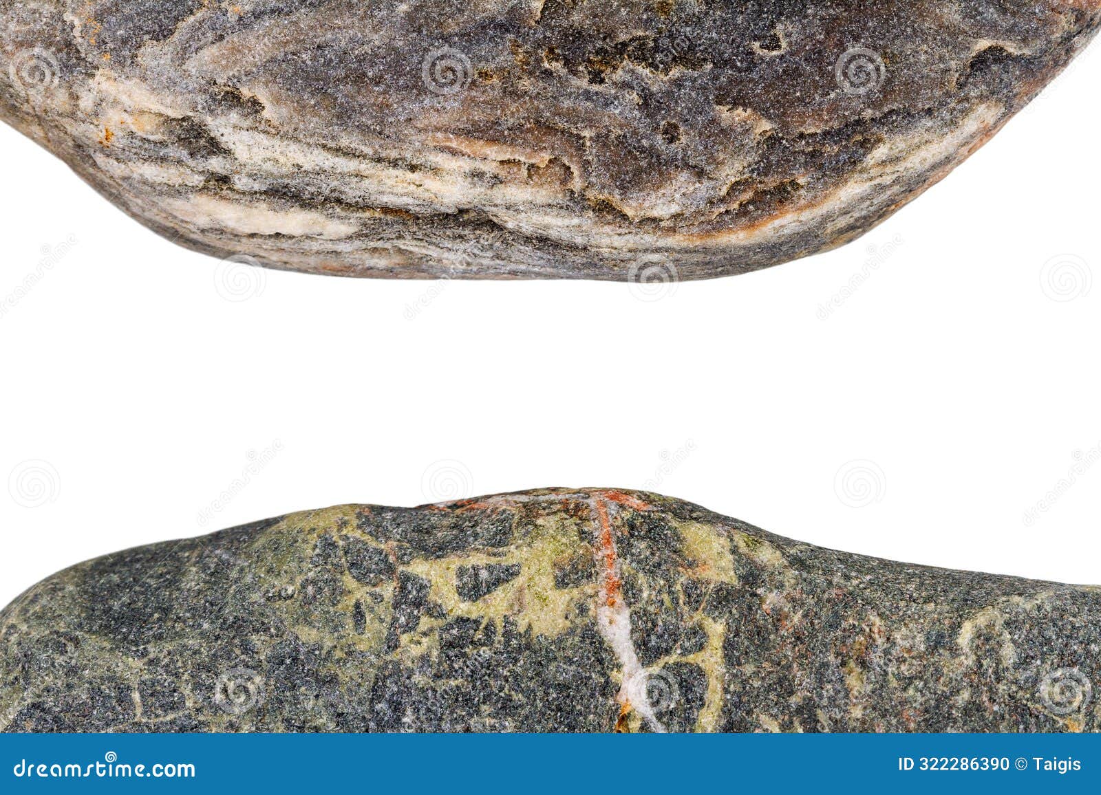 Edges of Two Pebbles Isolated on White Background Stock Photo - Image ...