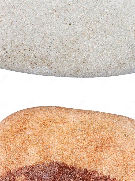 Edges of Two Pebbles Isolated on White Background Stock Photo - Image ...