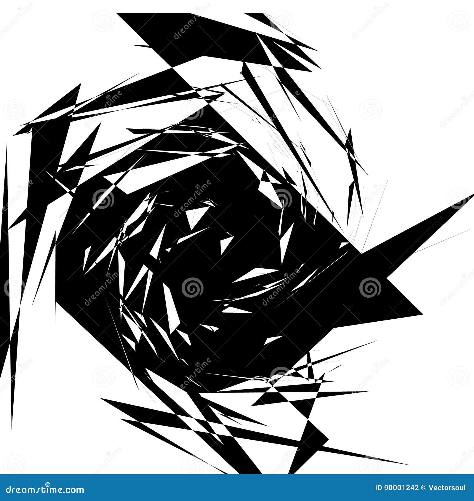 Edgy Abstract Geometric Shape. Unusual Distorted Element Stock Vector ...