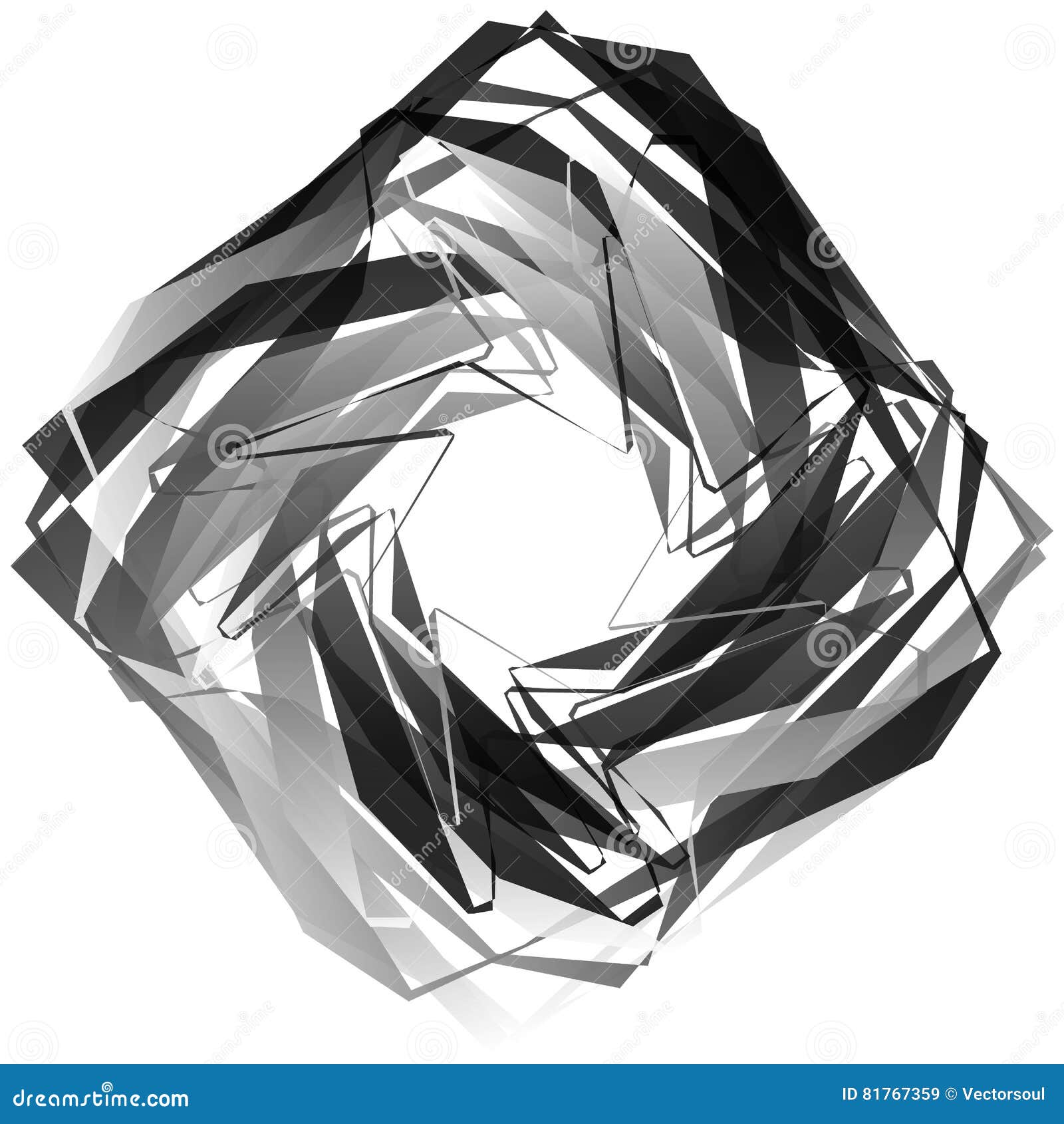 Edgy Angular Monochrome Geometric Element Abstract Graphics Stock
