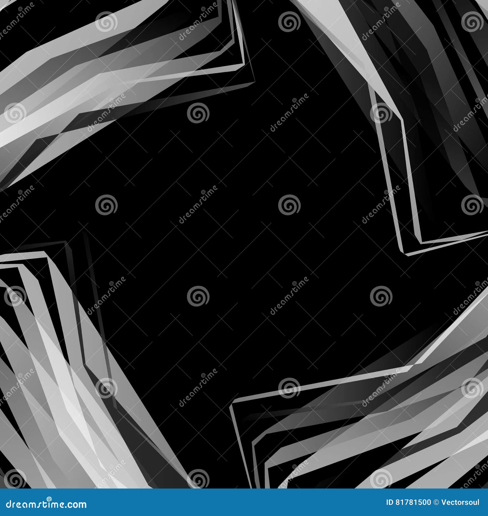Edgy Angular Monochrome Geometric Element Abstract Graphics Stock
