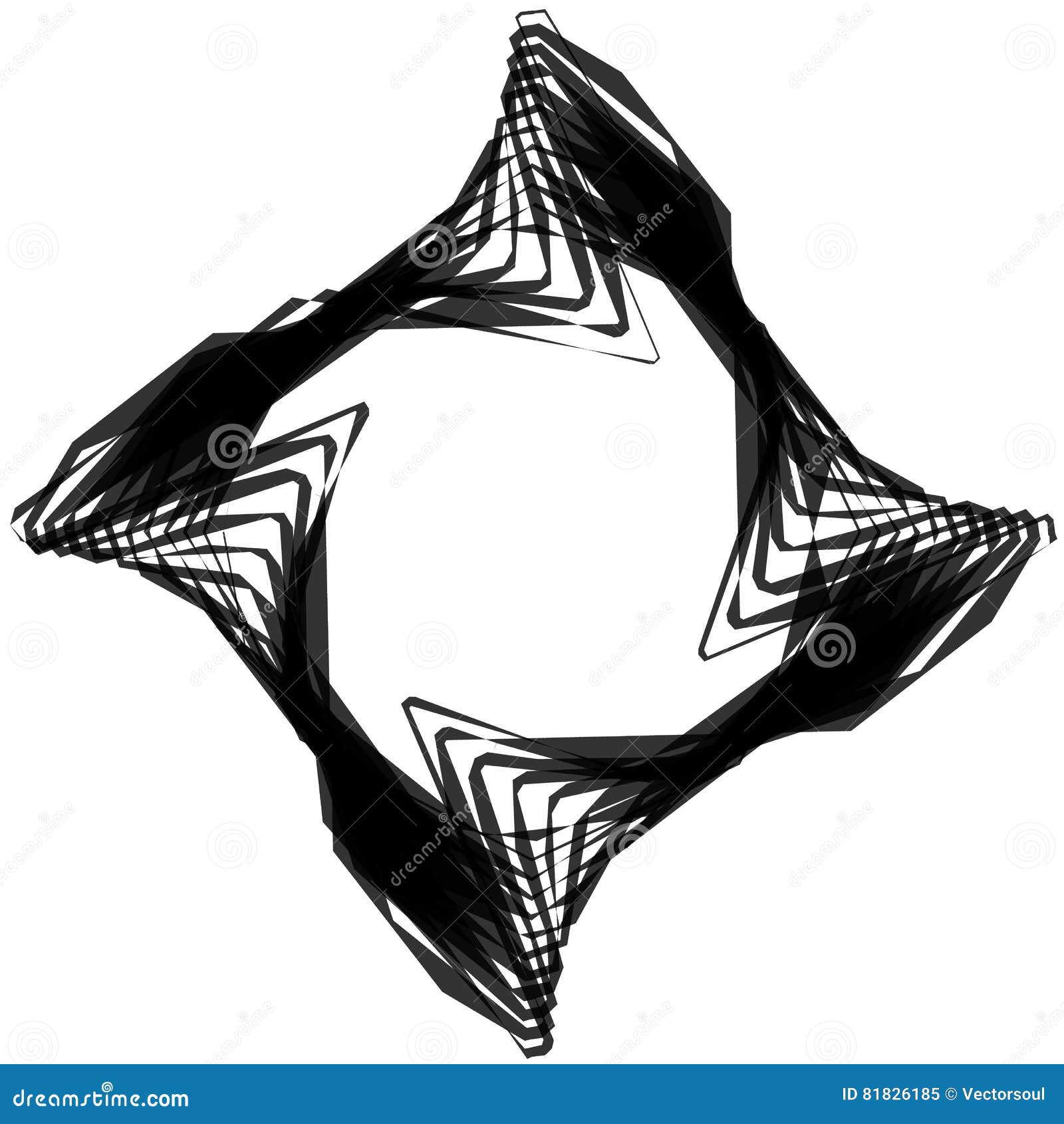 Edgy Angular Monochrome Geometric Element Abstract Graphics Stock
