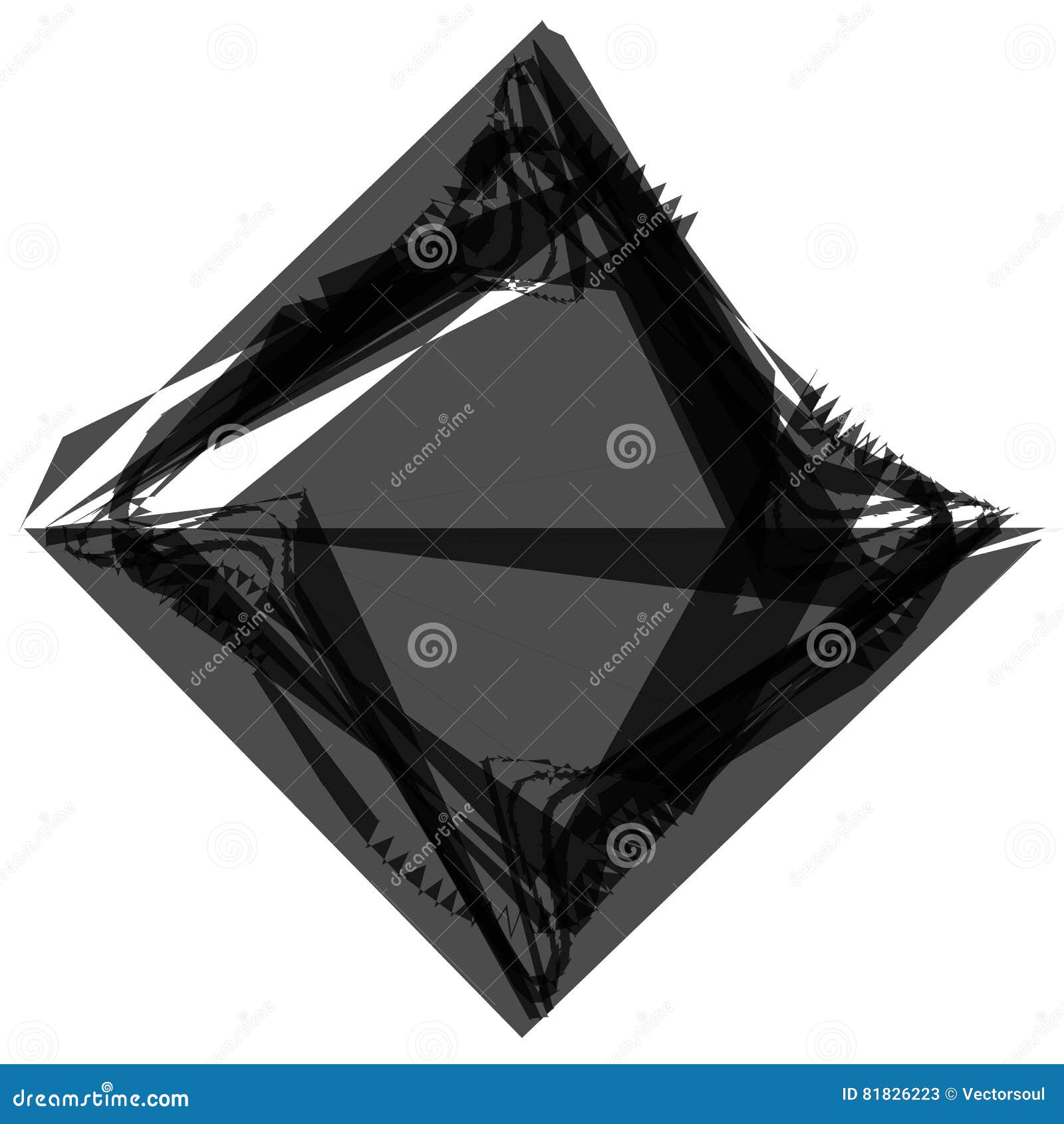 Edgy Angular Monochrome Geometric Element Abstract Graphics Stock