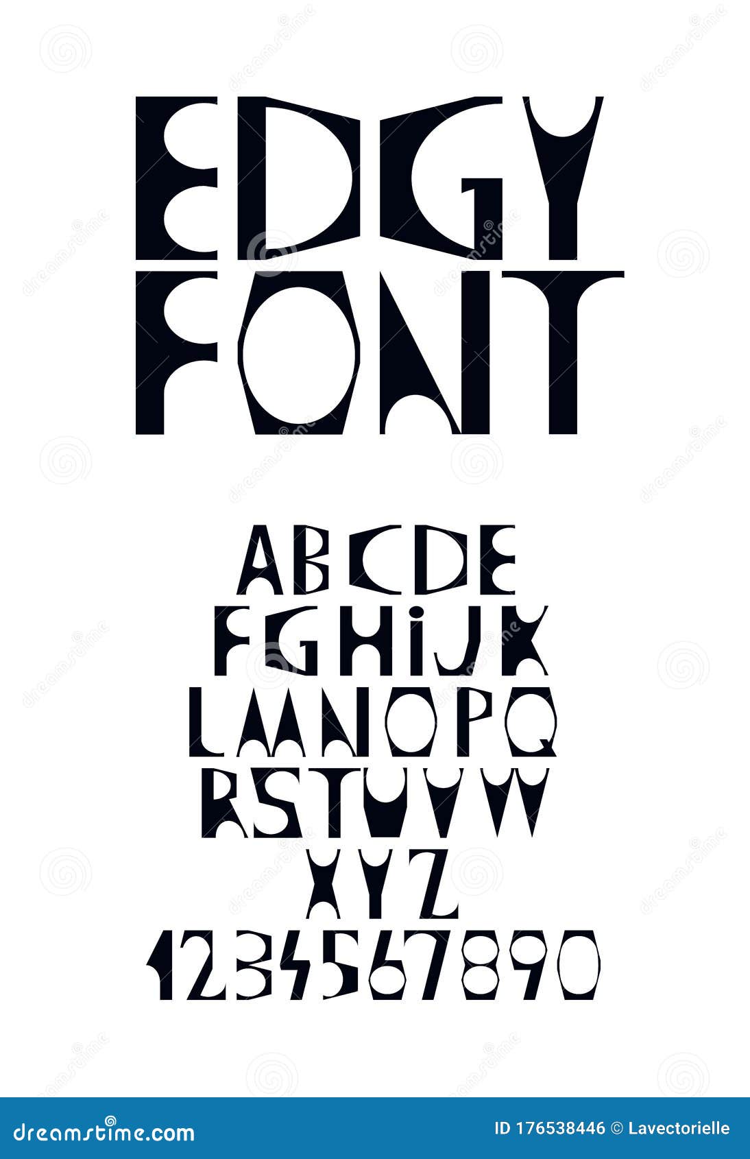 Edgy display font stock vector. Illustration of alphabet - 176538446