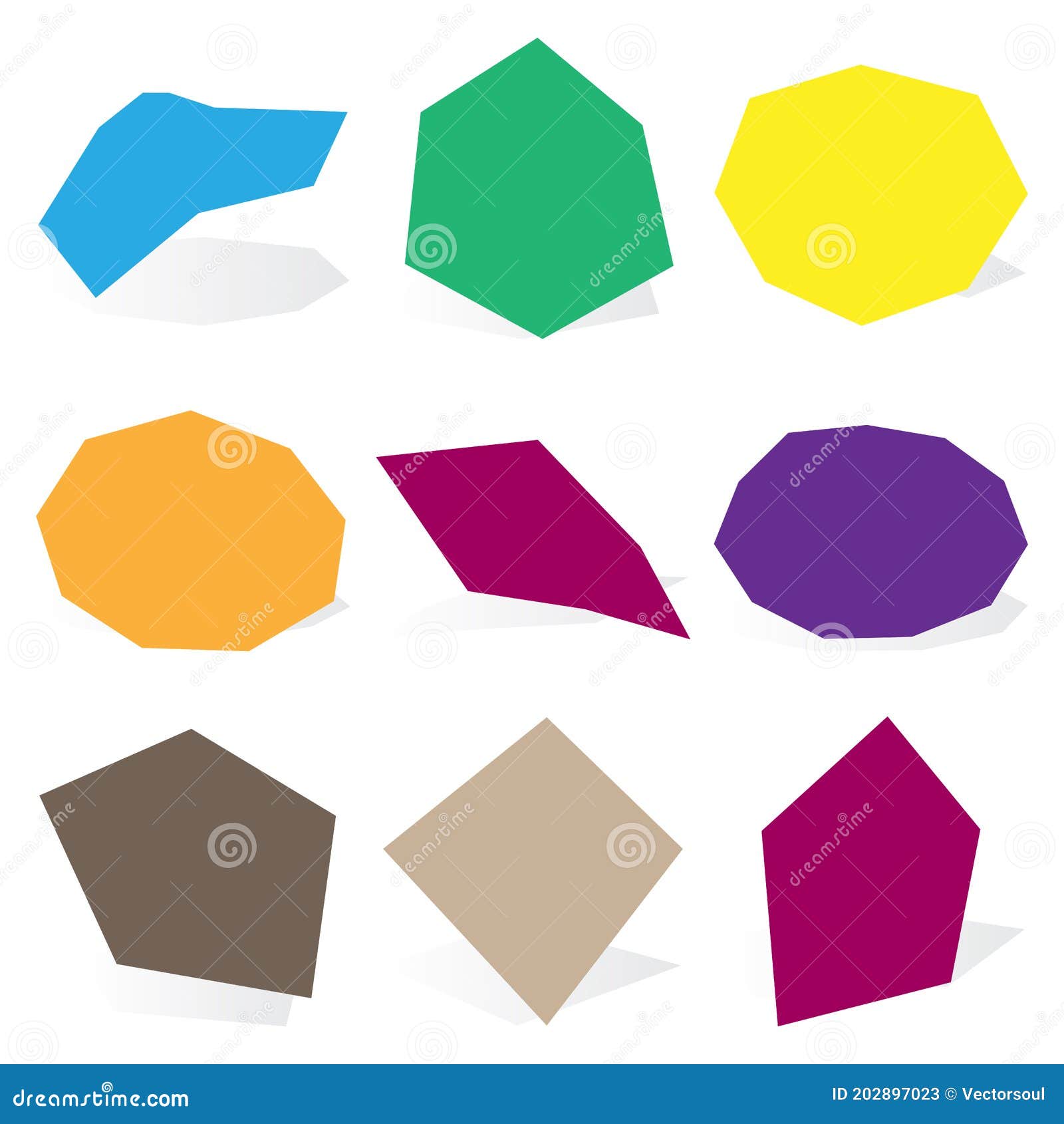 Edgy, Geometric Stone, Pebble Shapes.Simple, Basic Angular, Angled ...