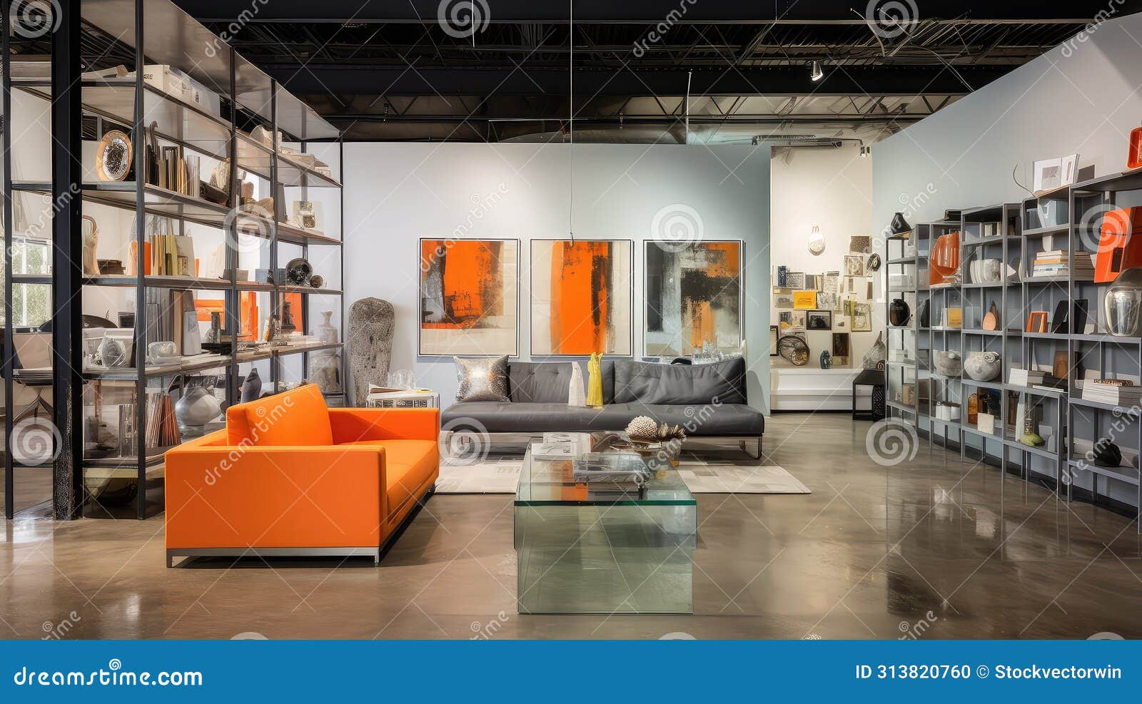 Edgy Interior Design Studio Stock Illustration - Illustration of ...