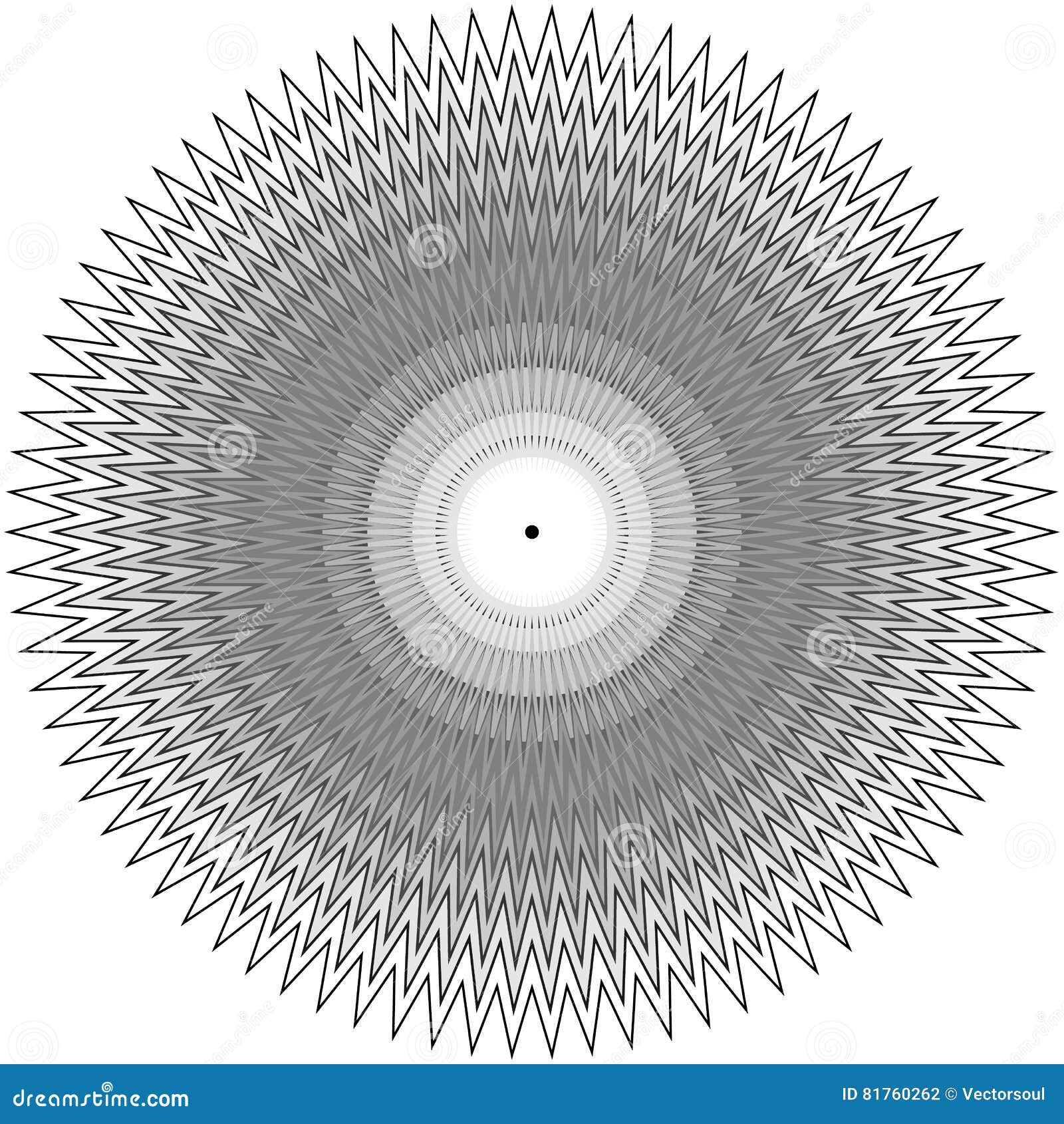 Edgy, Jagged Circular, Circle Element. Concentric Shapes with Di Stock ...