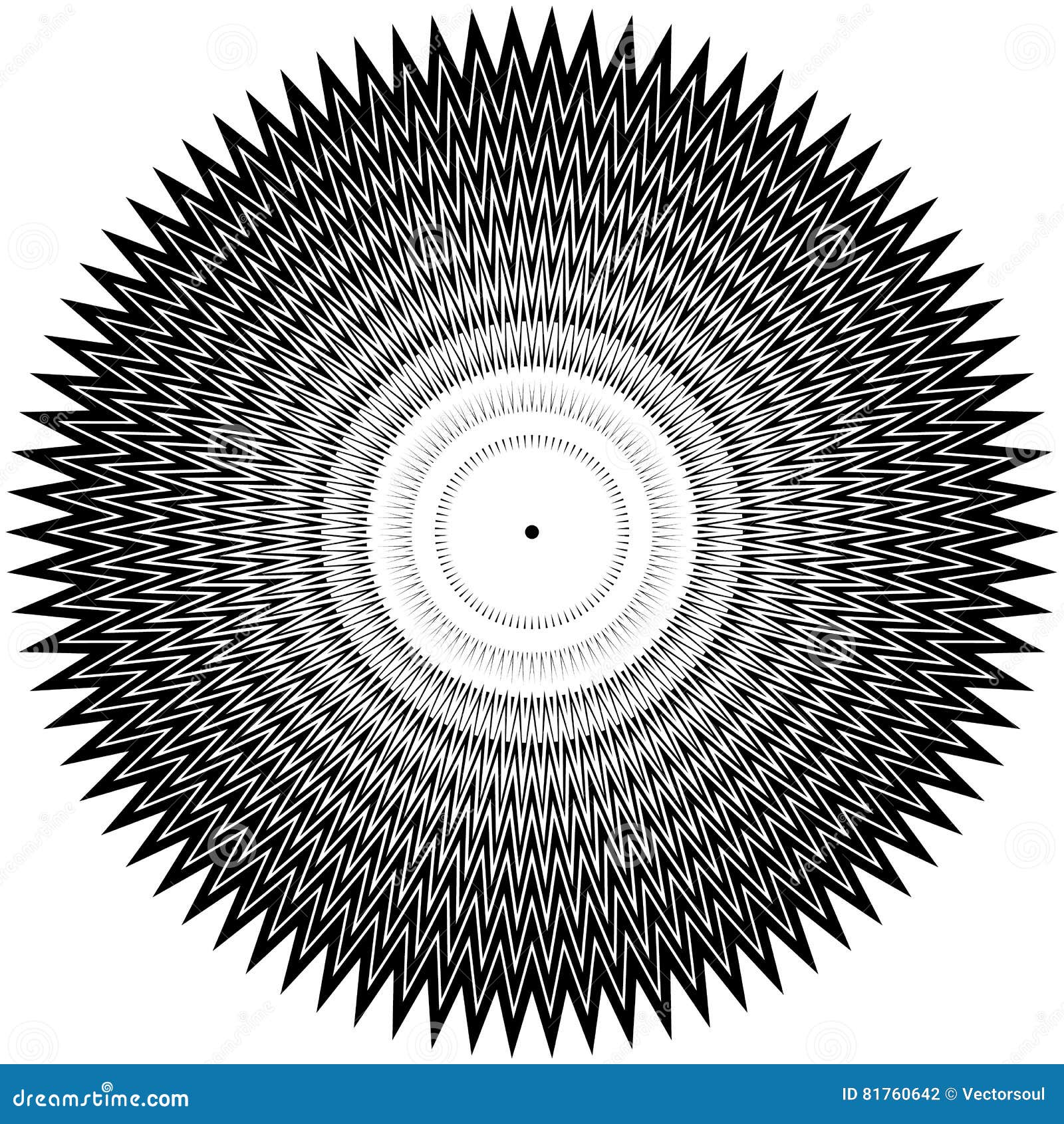 Edgy, Jagged Circular, Circle Element. Concentric Shapes with Di Stock ...