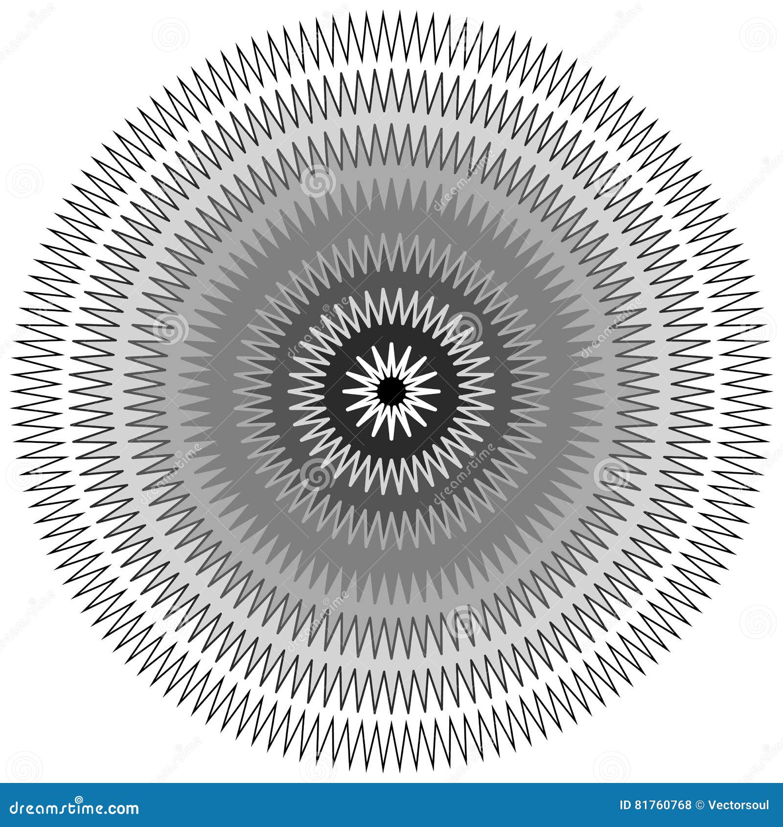 Edgy, Jagged Circular, Circle Element. Concentric Shapes with Di Stock ...