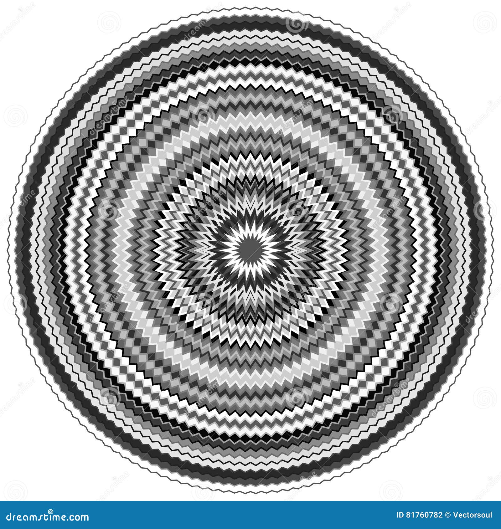 Edgy, Jagged Circular, Circle Element. Concentric Shapes with Di Stock ...