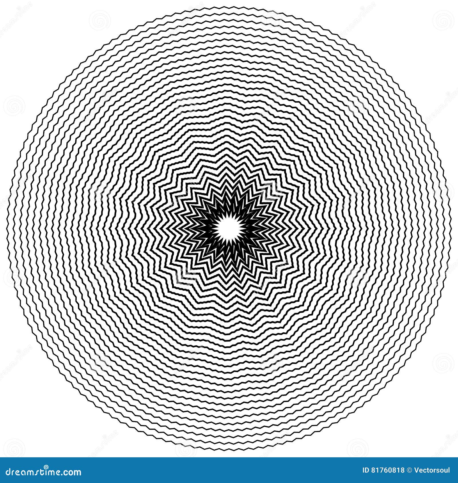 Edgy, Jagged Circular, Circle Element. Concentric Shapes with Di Stock ...