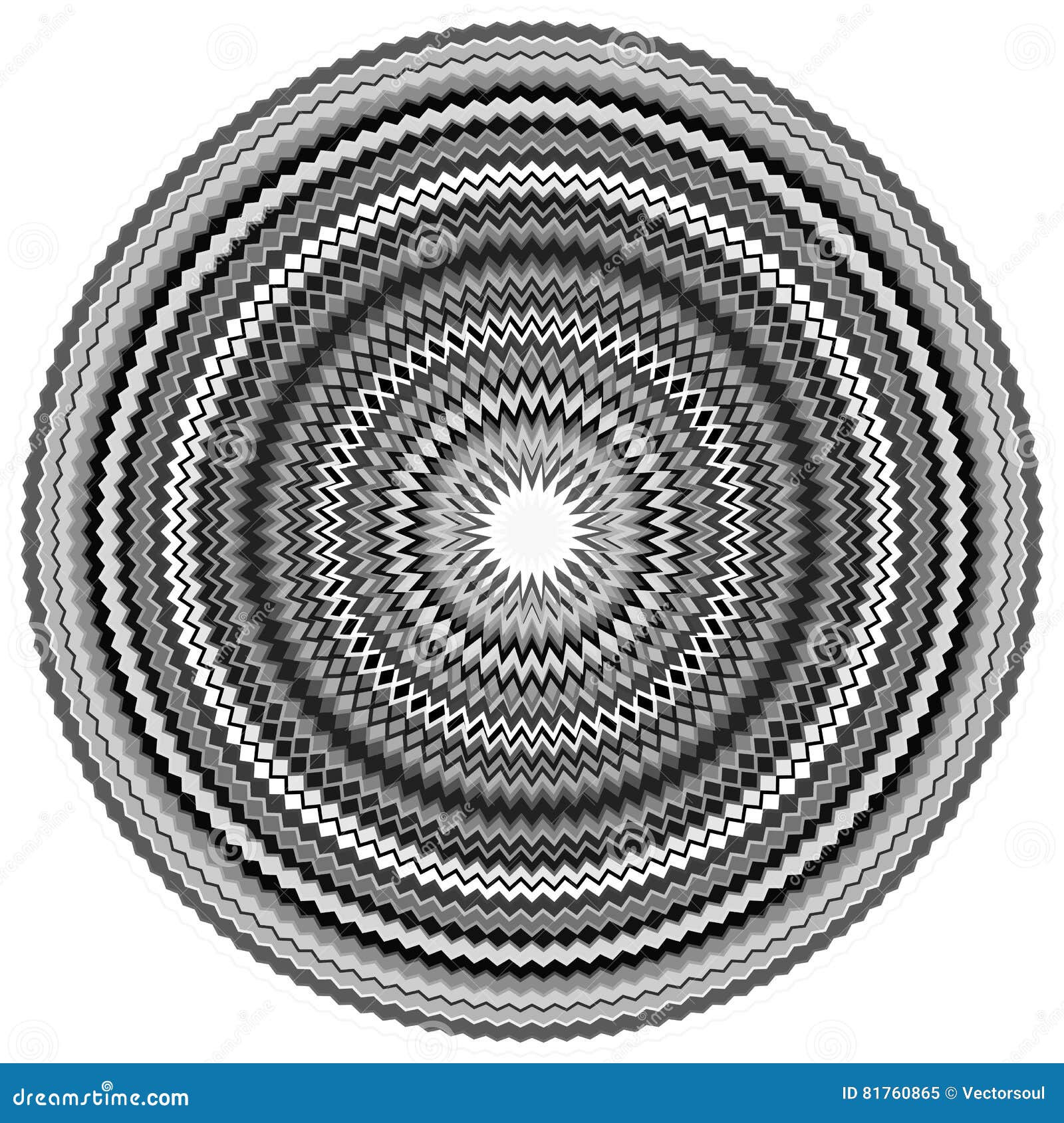 Edgy, Jagged Circular, Circle Element. Concentric Shapes with Stock ...