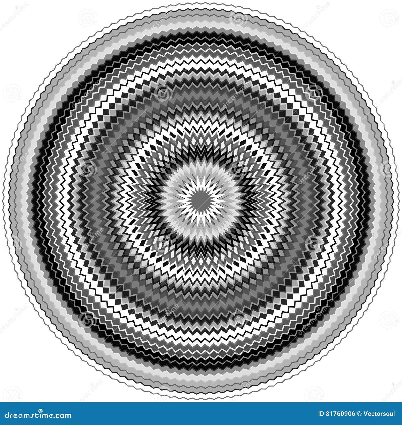 Edgy, Jagged Circular, Circle Element. Concentric Shapes Stock Vector ...