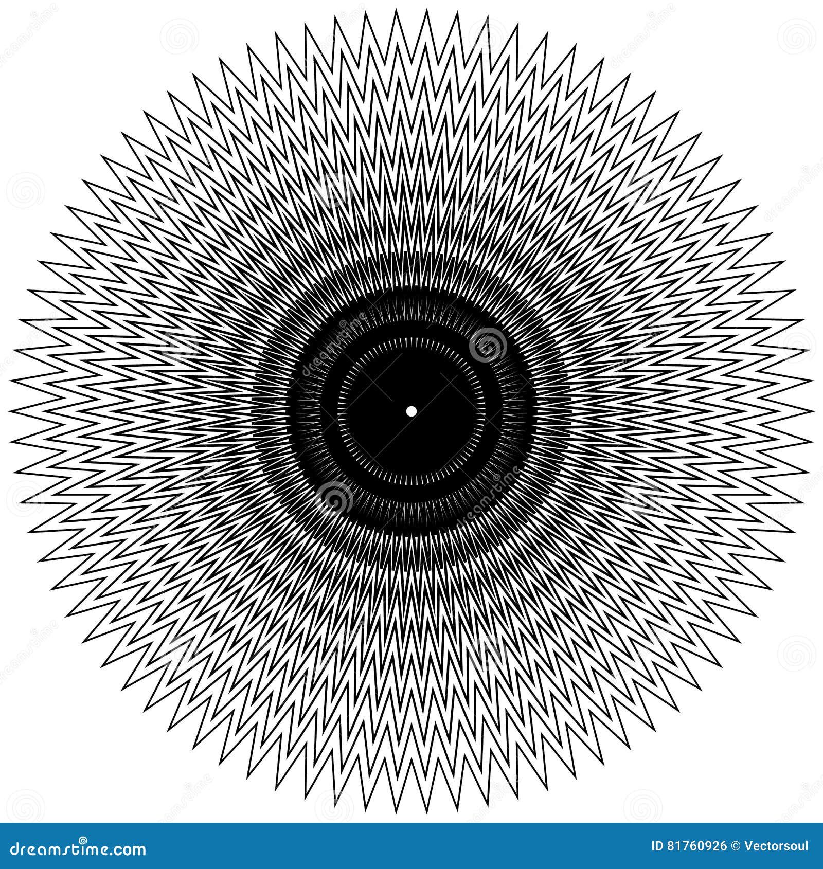 Edgy, Jagged Circular, Circle Element. Concentric Shapes Stock Vector ...