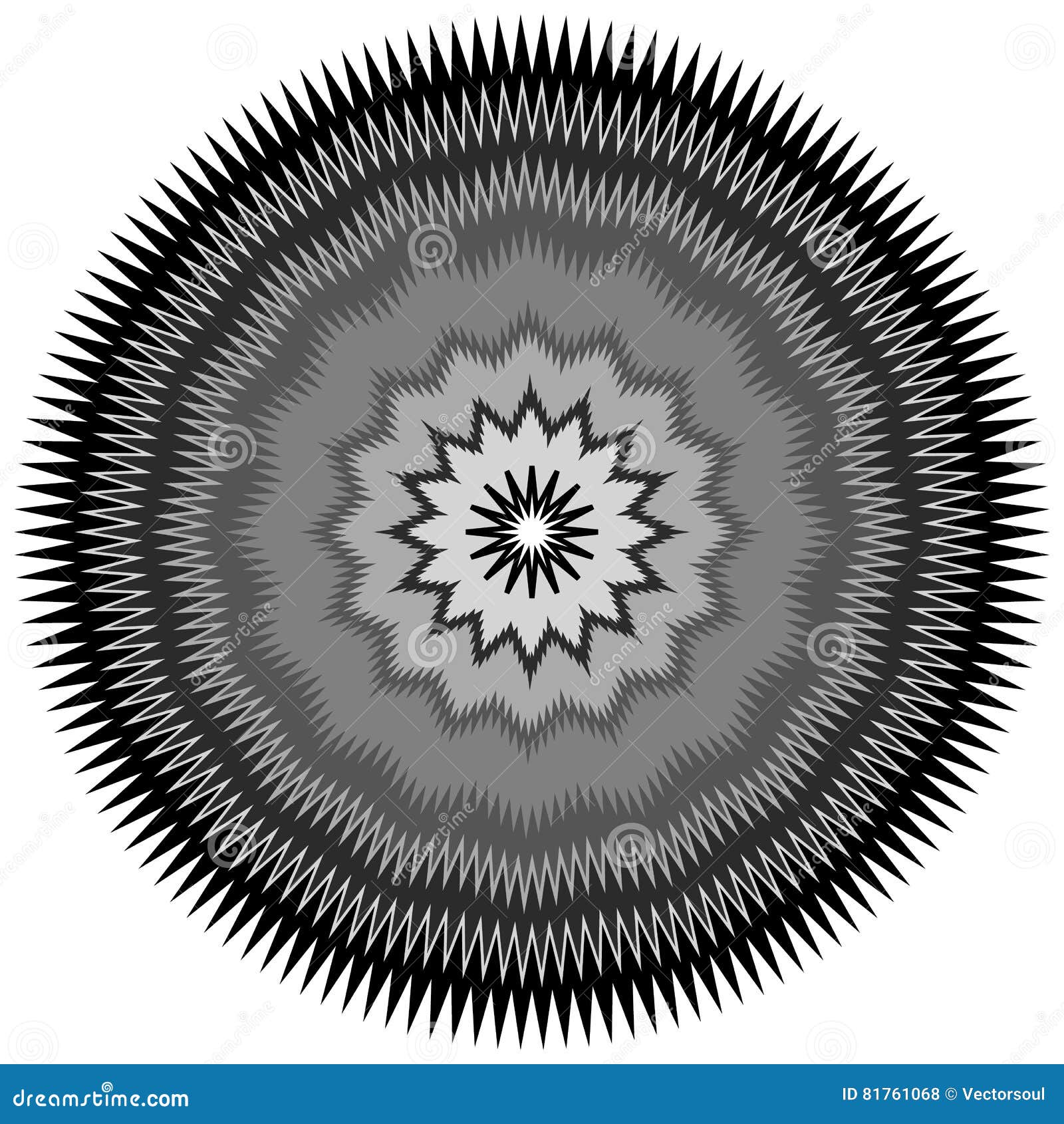 Edgy, Jagged Circular, Circle Element. Concentric Shapes Stock Vector ...