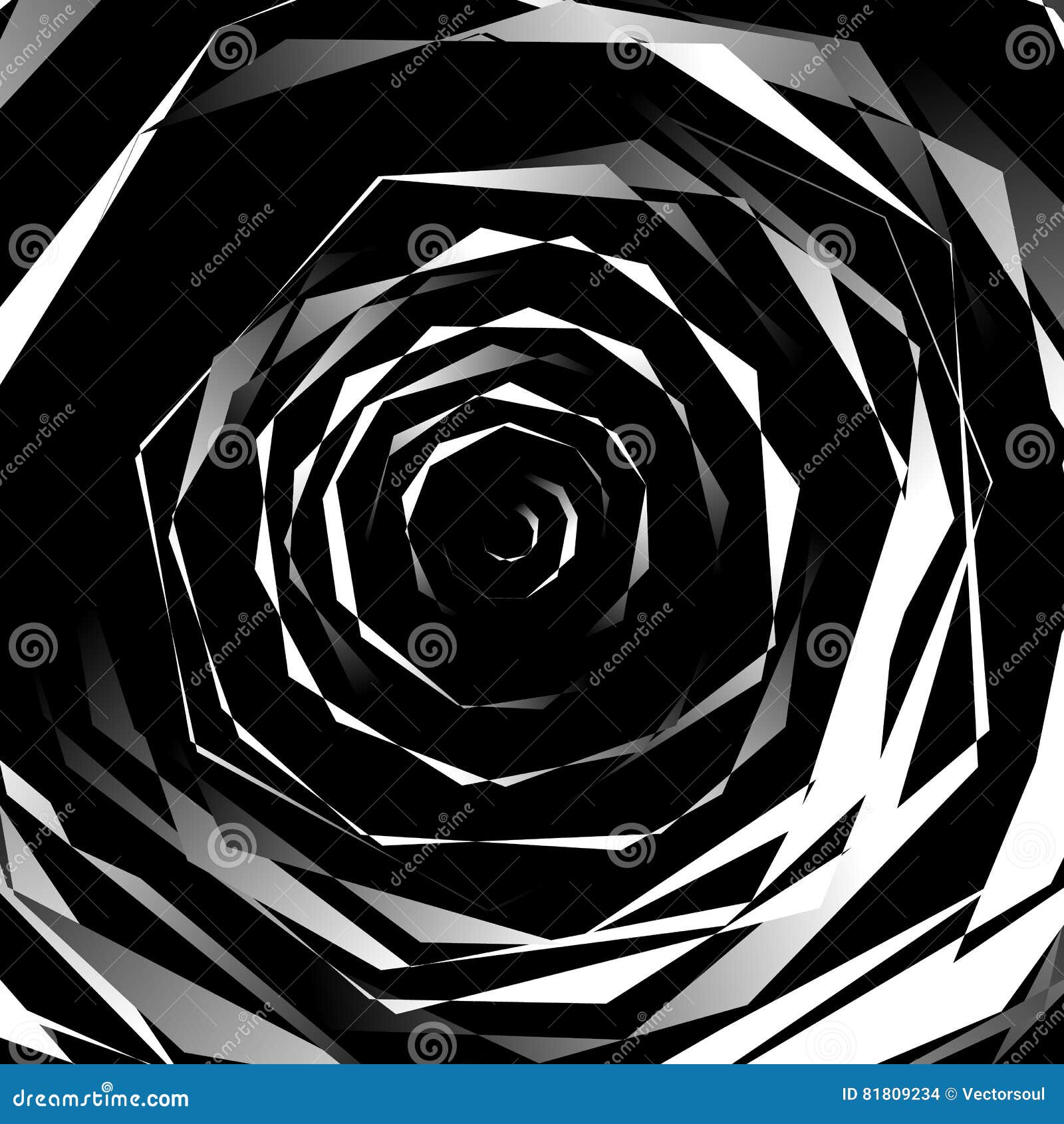 Edgy Spirally Texture. Abstract Monochrome, Geometric Pattern Stock ...