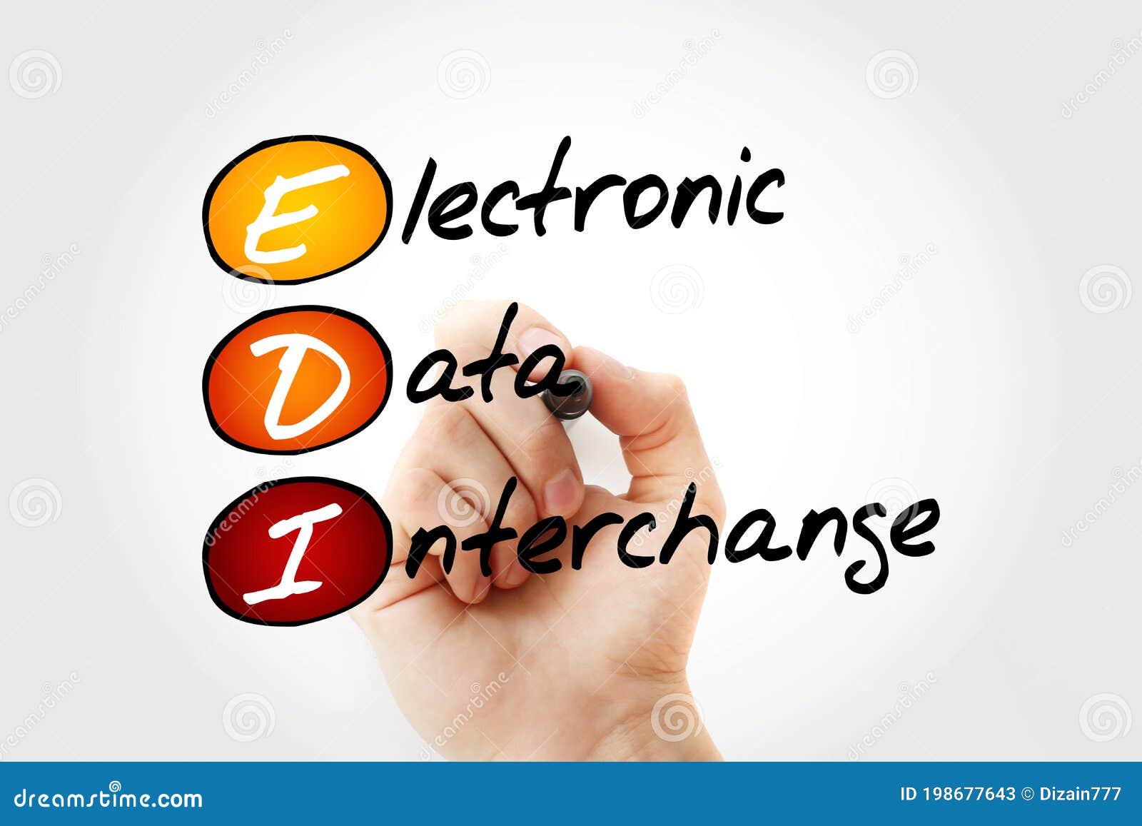 EDI - Electronic Data Interchange Acronym Stock Image - Image of facilitate, concept: 198677643