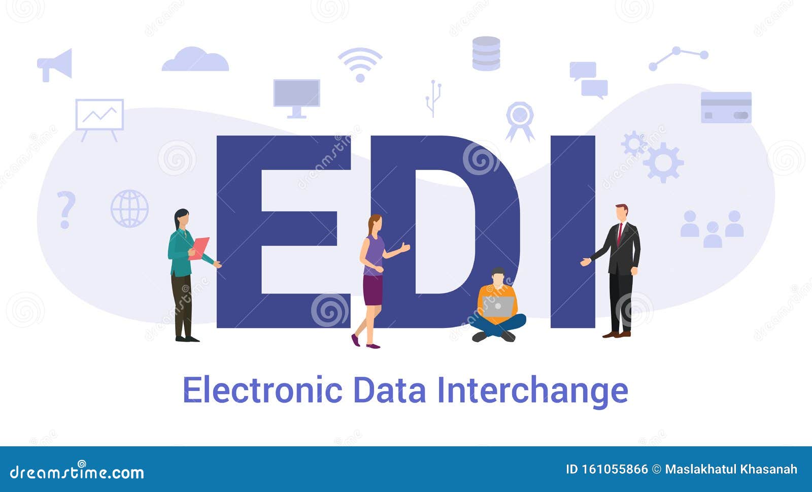 Edi Electronic Data Interchange Concept With Big Word Or Text And Team ...
