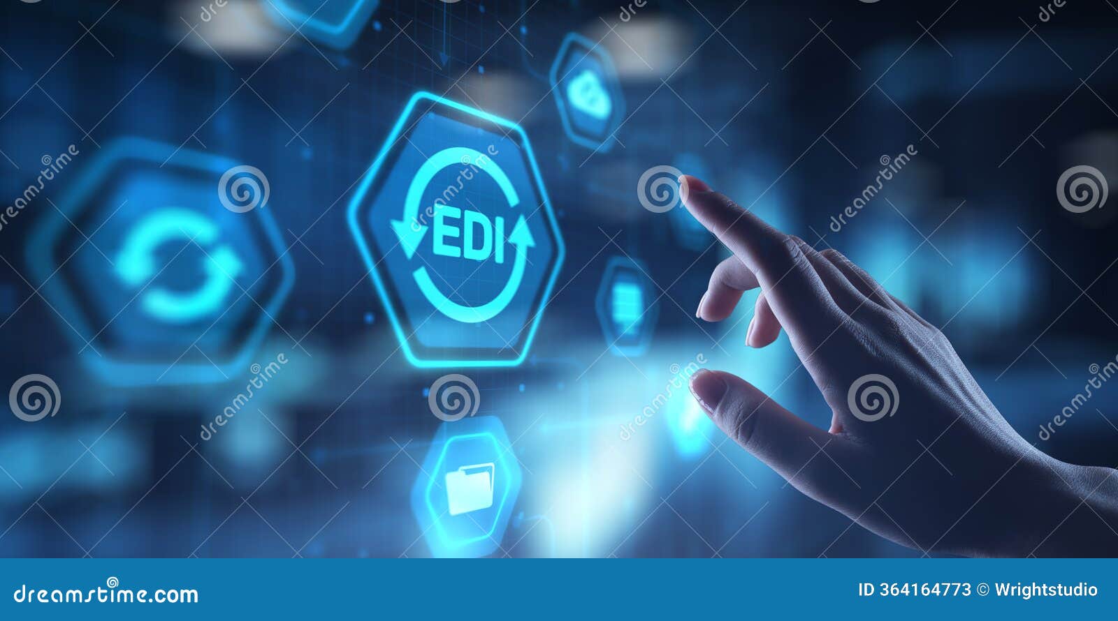 EDI Electronic Data Interchange Symbol. Concept Words EDI Electronic ...