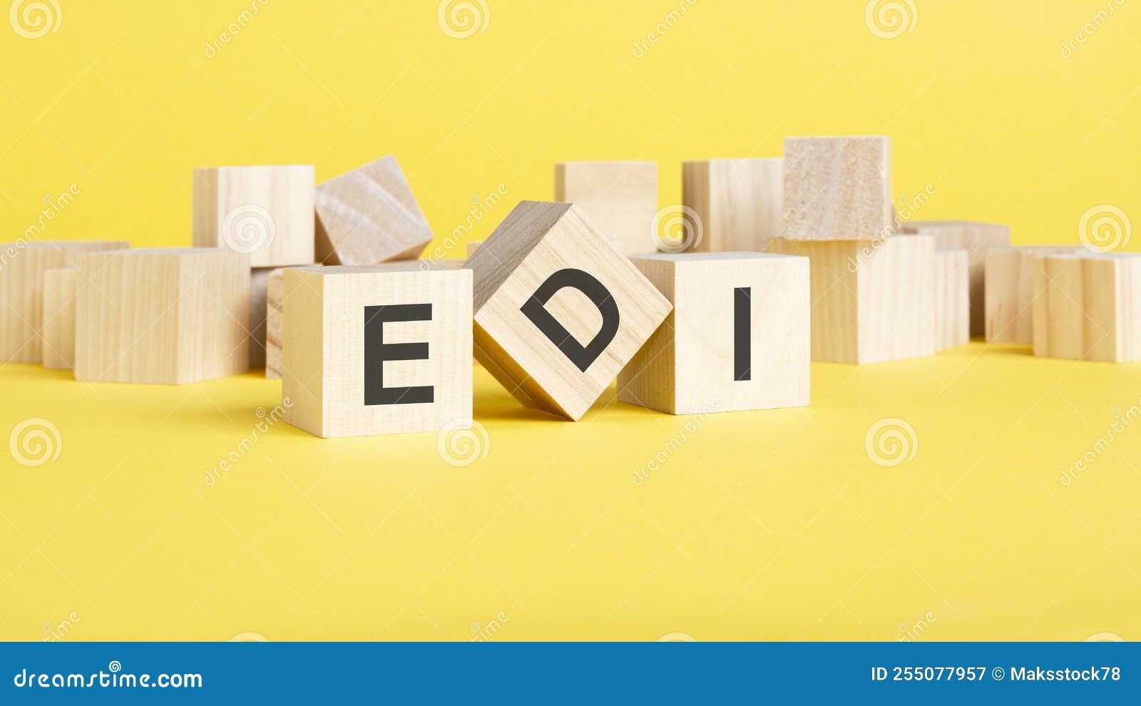 EDI. Electronic. Data. Interchange Symbol. Wooden Blocks with Lettter ...