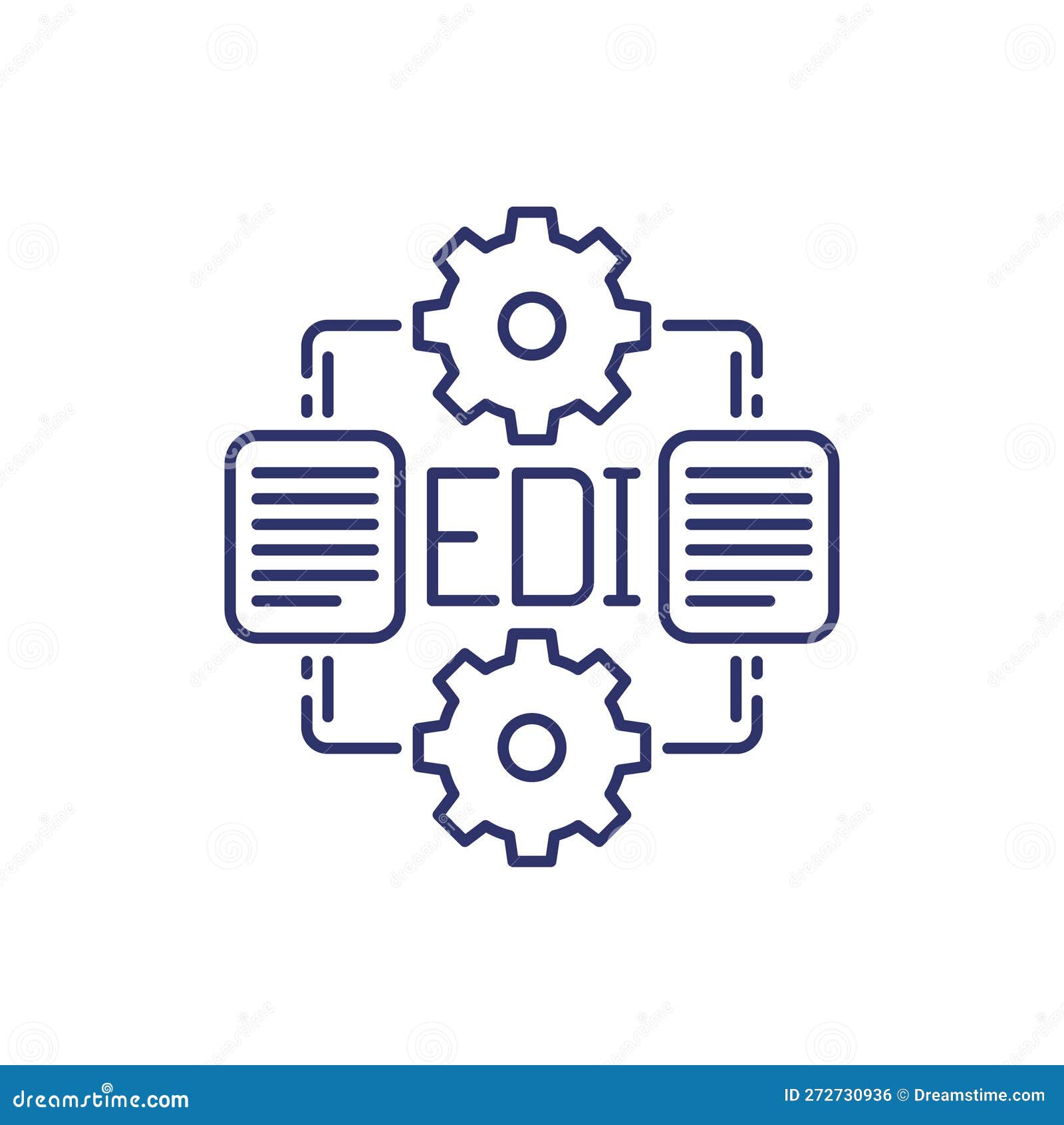 EDI Icon, Electronic Data Interchange Line Design Stock Vector ...