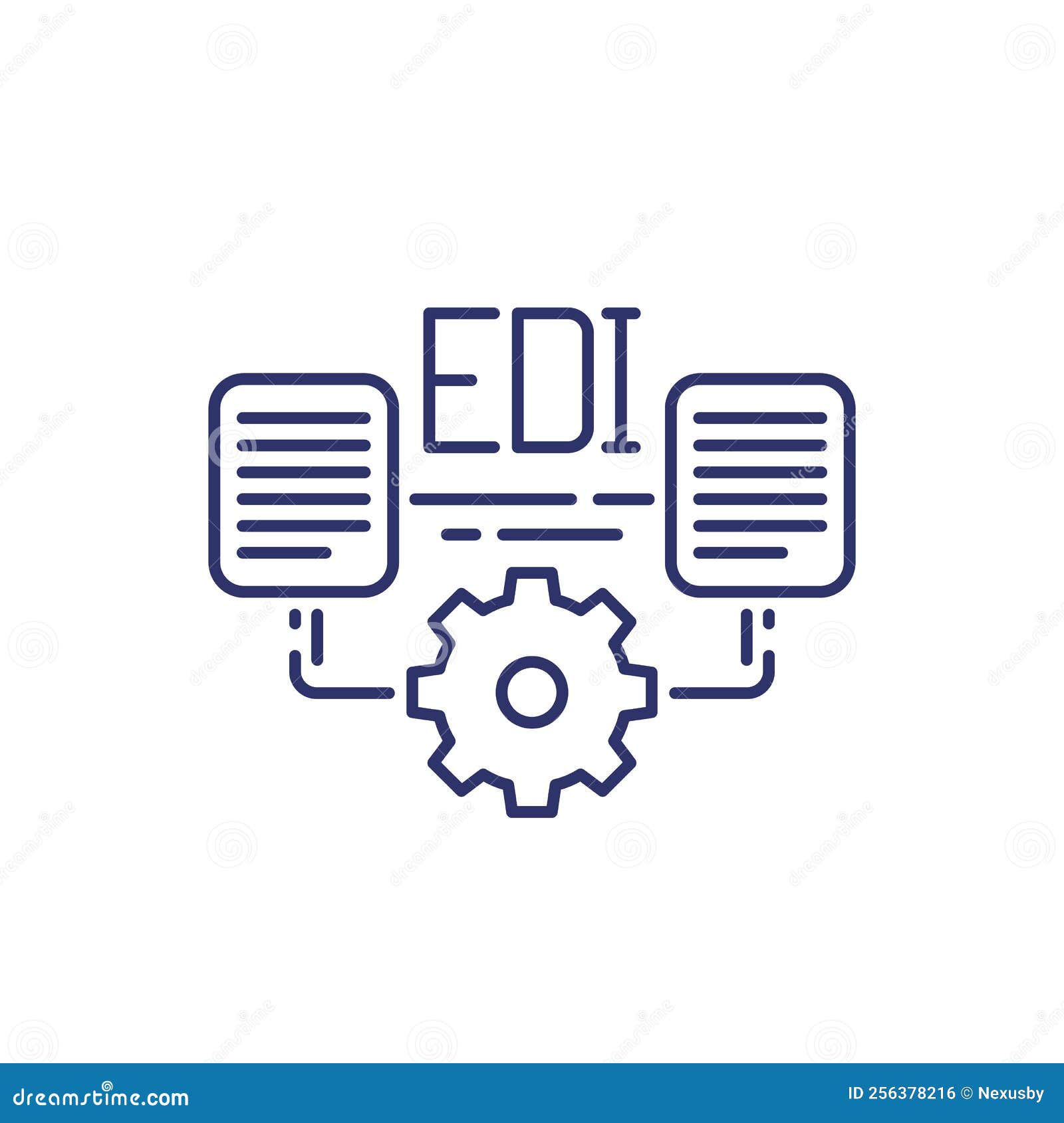 EDI Icon, Electronic Data Interchange Line Vector Stock Vector ...