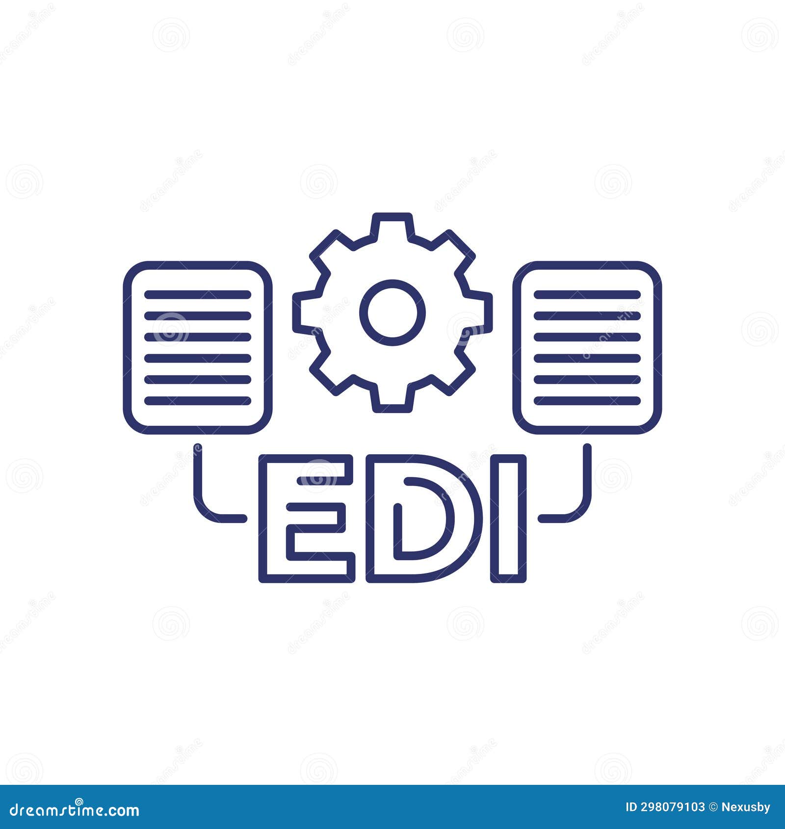 EDI Icon, Electronic Data Interchange Line Vector Stock Illustration ...