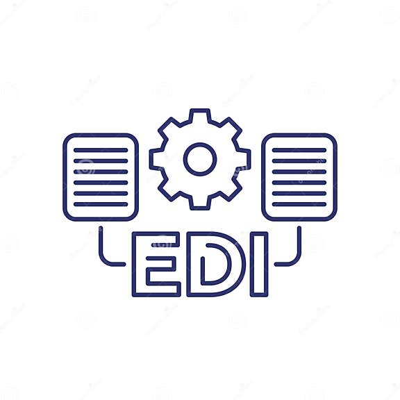 EDI Icon, Electronic Data Interchange Line Vector Stock Illustration ...