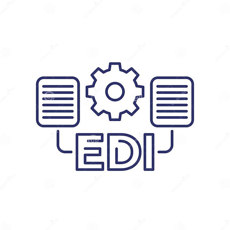 EDI Icon, Electronic Data Interchange Line Vector Stock Illustration ...
