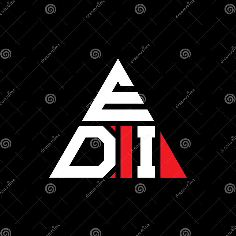 EDI Triangle Letter Logo Design with Triangle Shape. EDI Triangle Logo ...