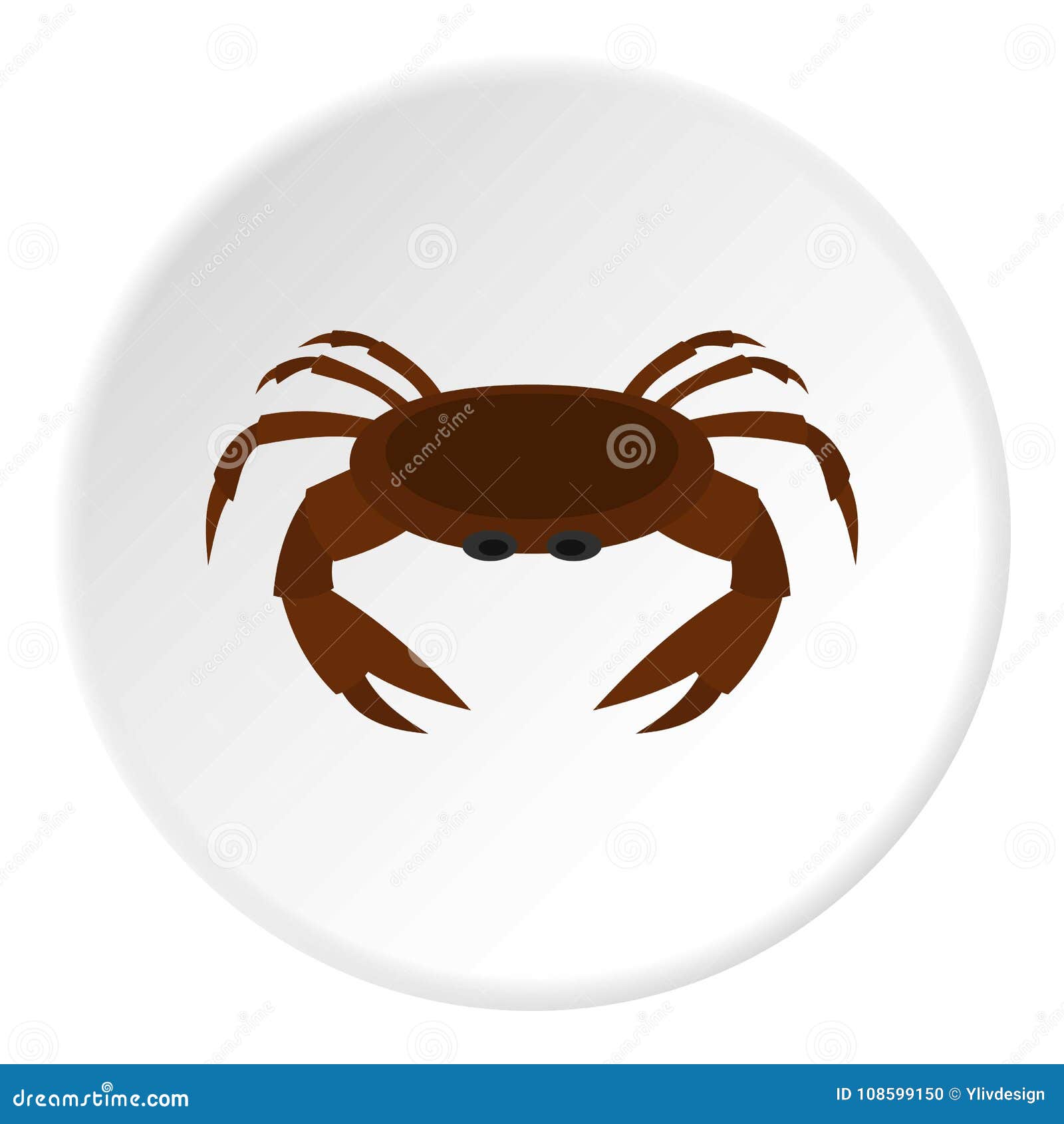 Edible Brown Crab Icon Circle Stock Vector - Illustration of marine ...