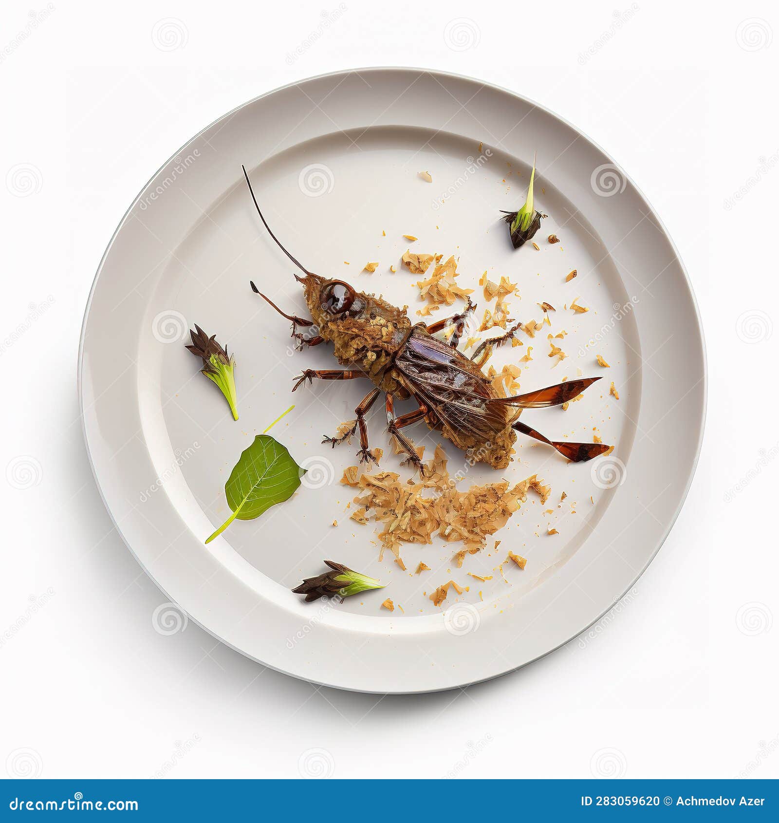 Edible Bug Dish on a Plate, High Protein , Generative AI Stock Photo ...