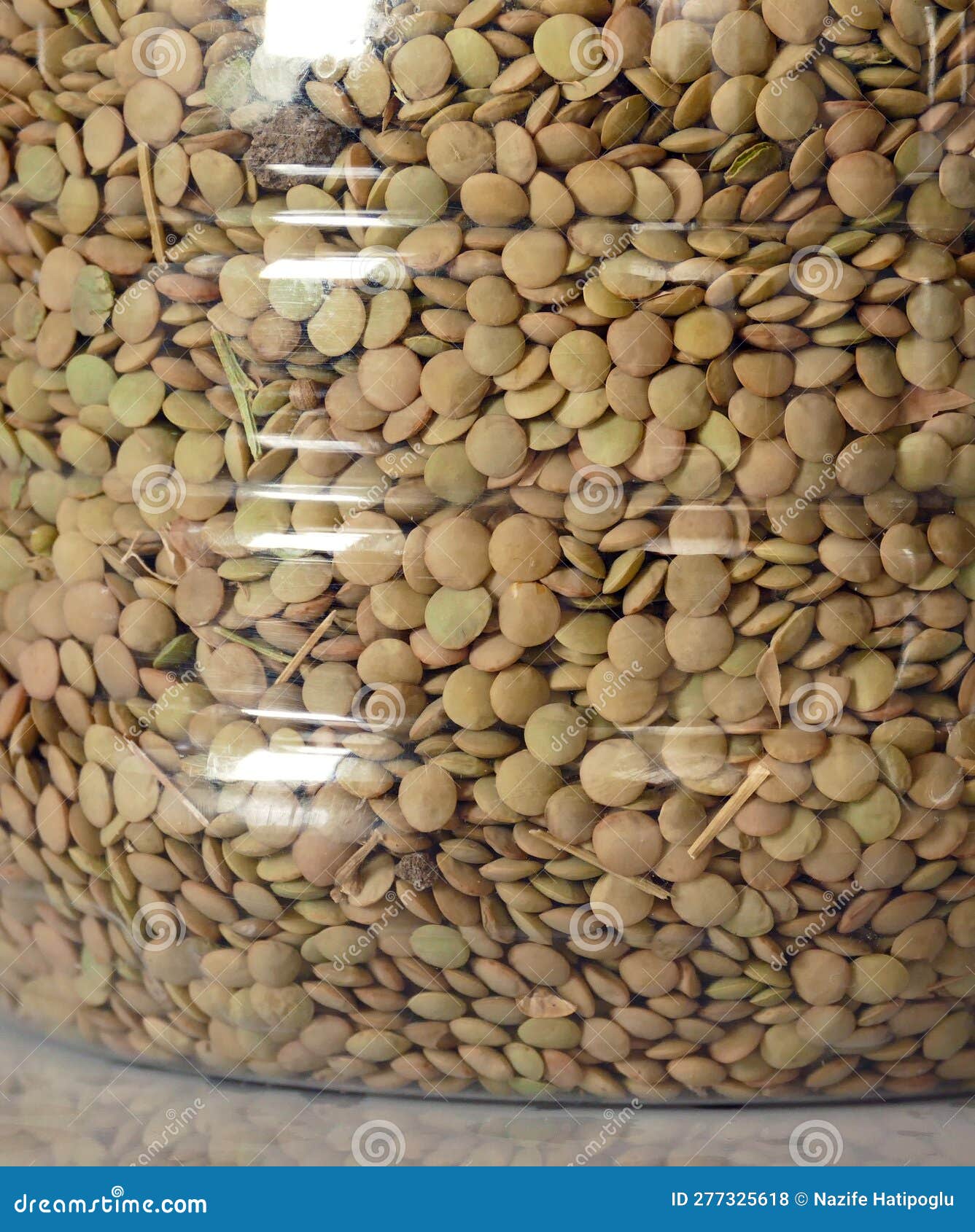 Edible Dried Lentils, Organic Dried Green Lentils in the Storage Box ...