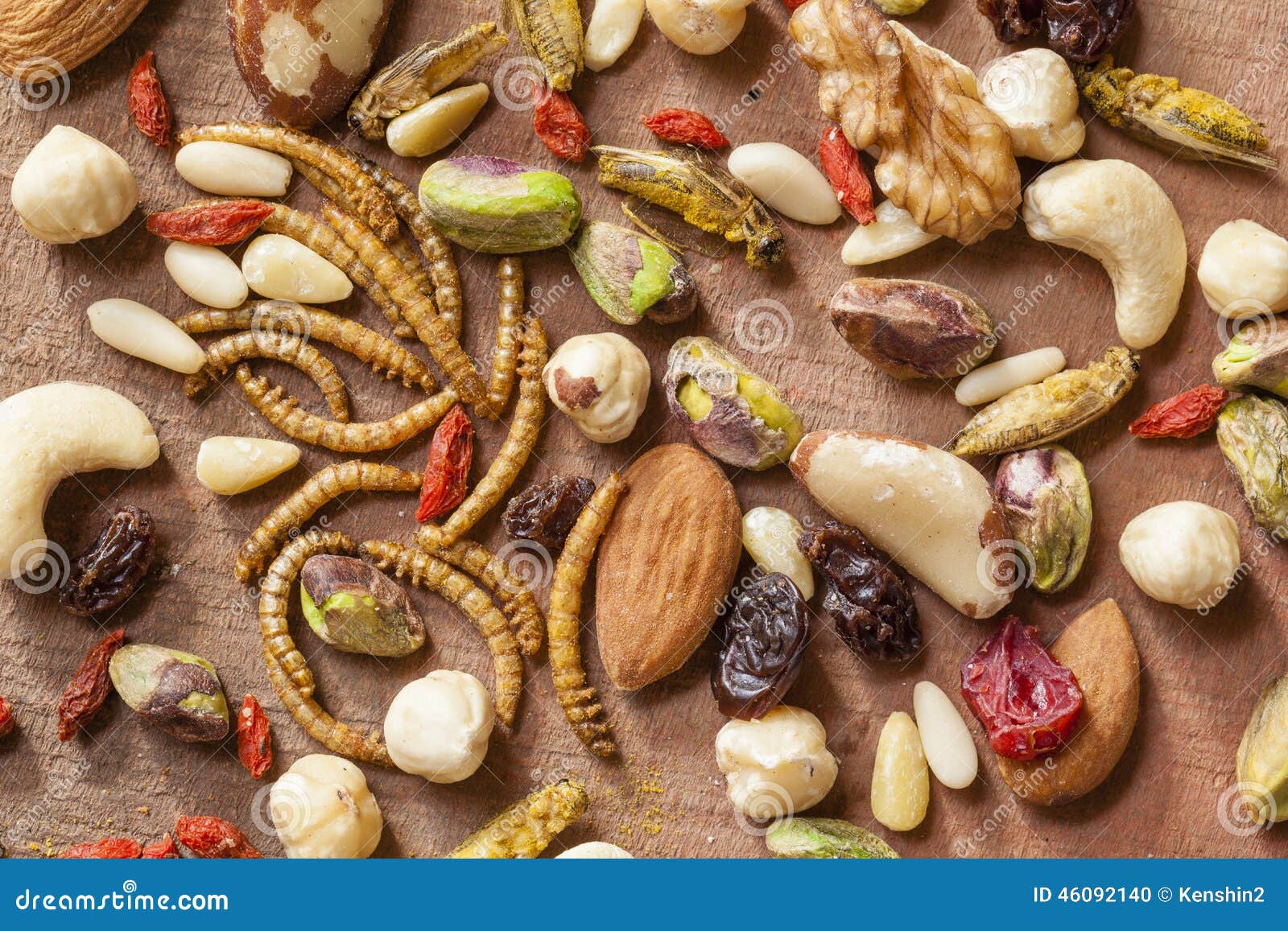 Edible insects and nuts stock photo. Image of curry, nuts - 46092140